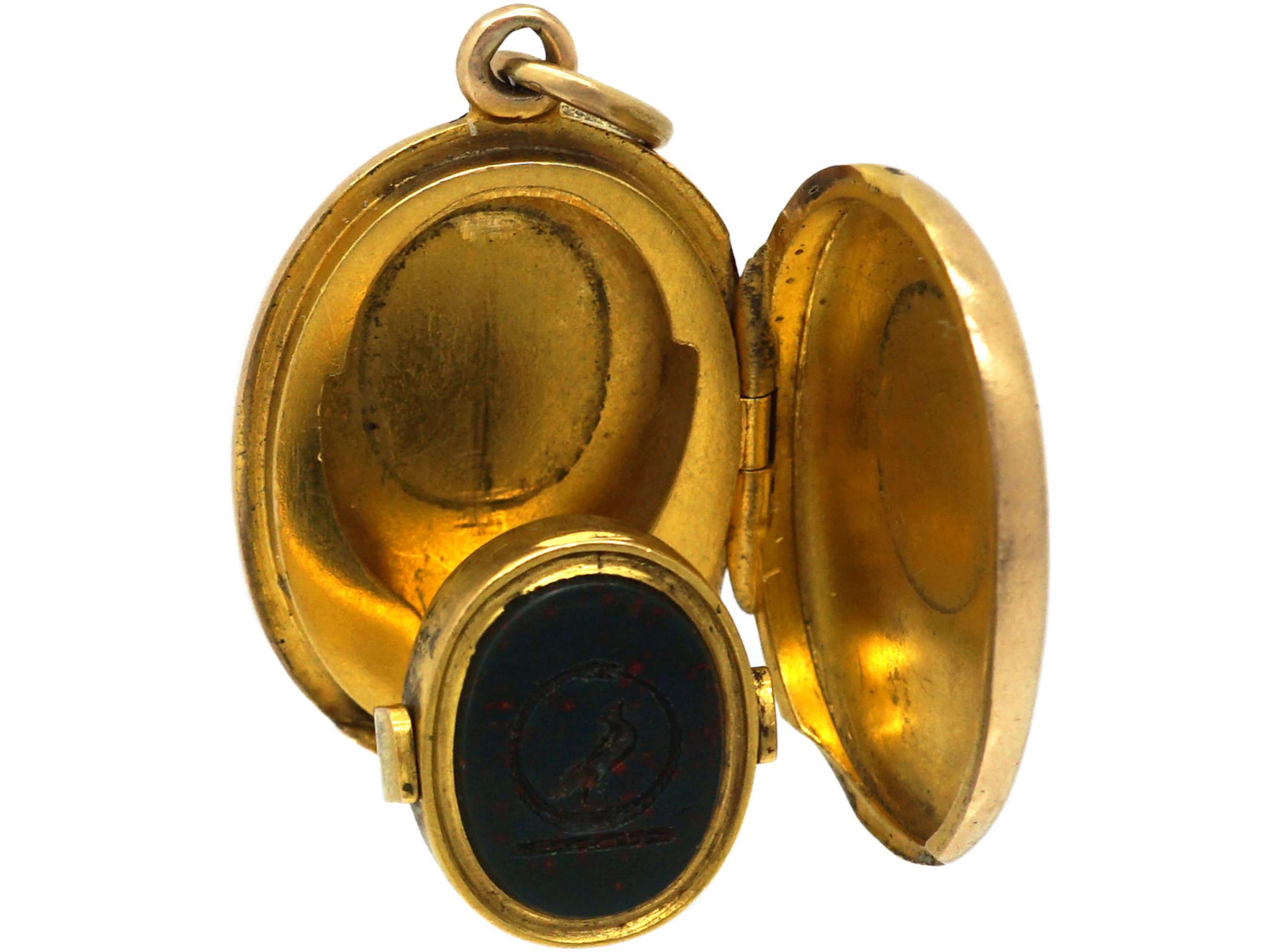 Victorian 15ct Gold Locket with Hinged Seal Inside (24T) | The Antique ...