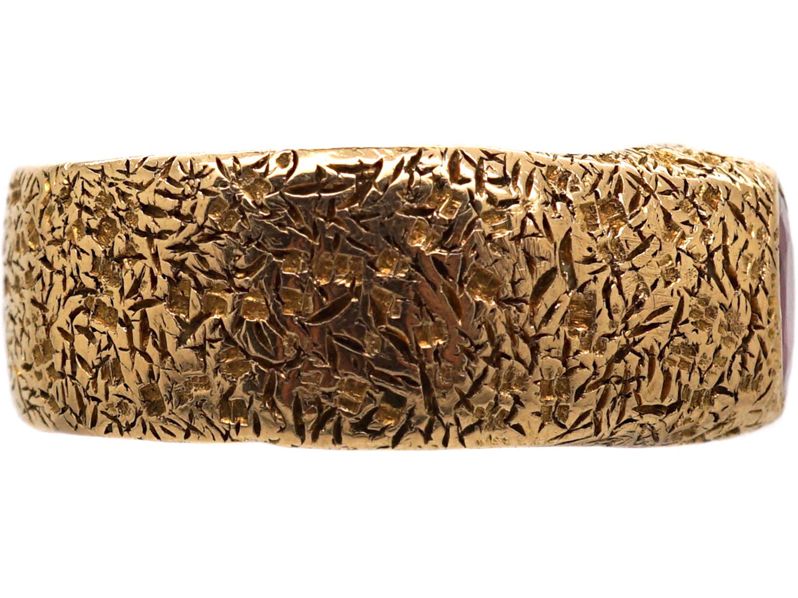 Russian 14ct Gold Ring set with a Ruby (58T) | The Antique Jewellery ...