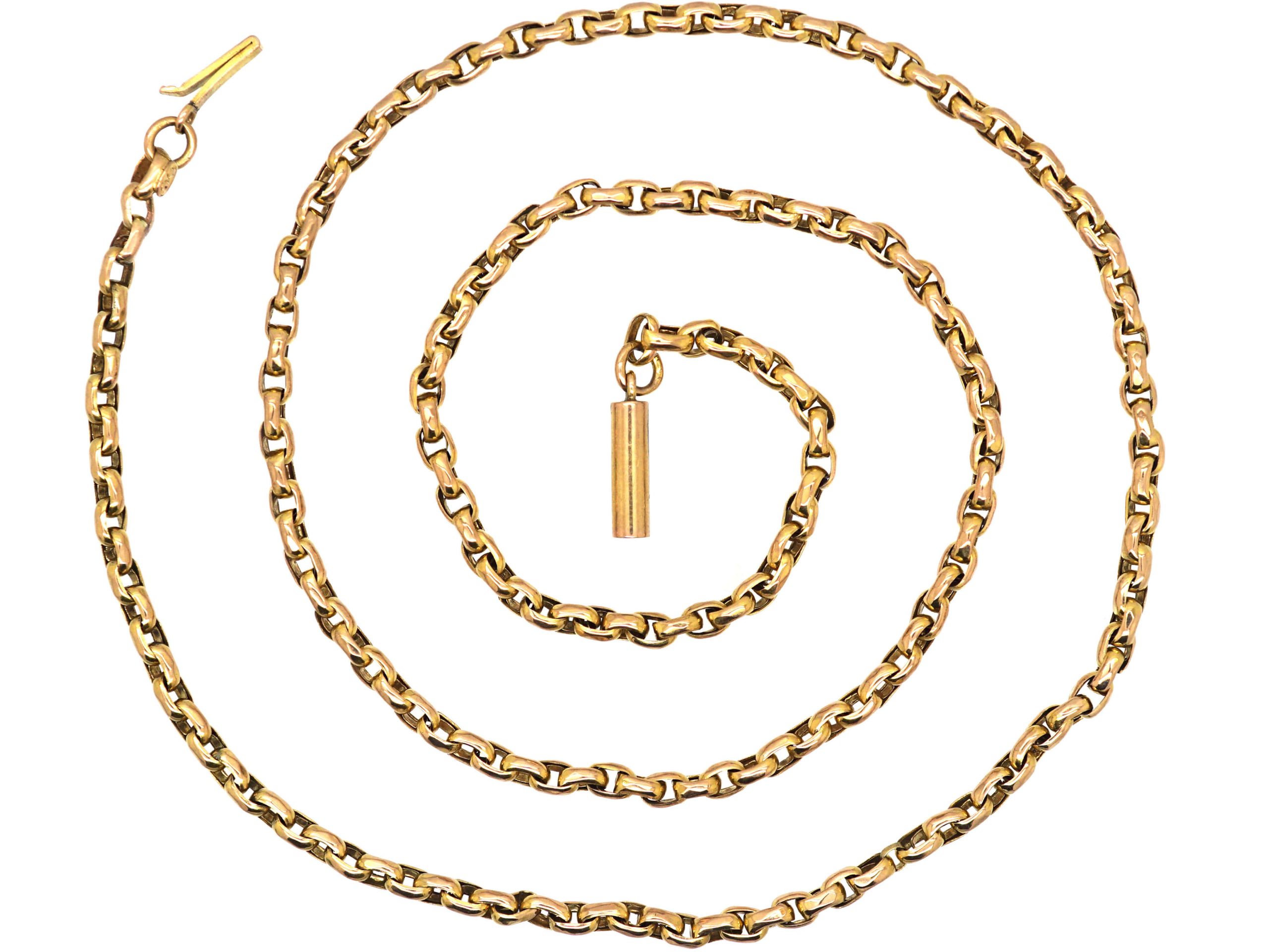 Victorian 9ct Gold Faceted Chain with Barrel Clasp (437S) | The Antique ...
