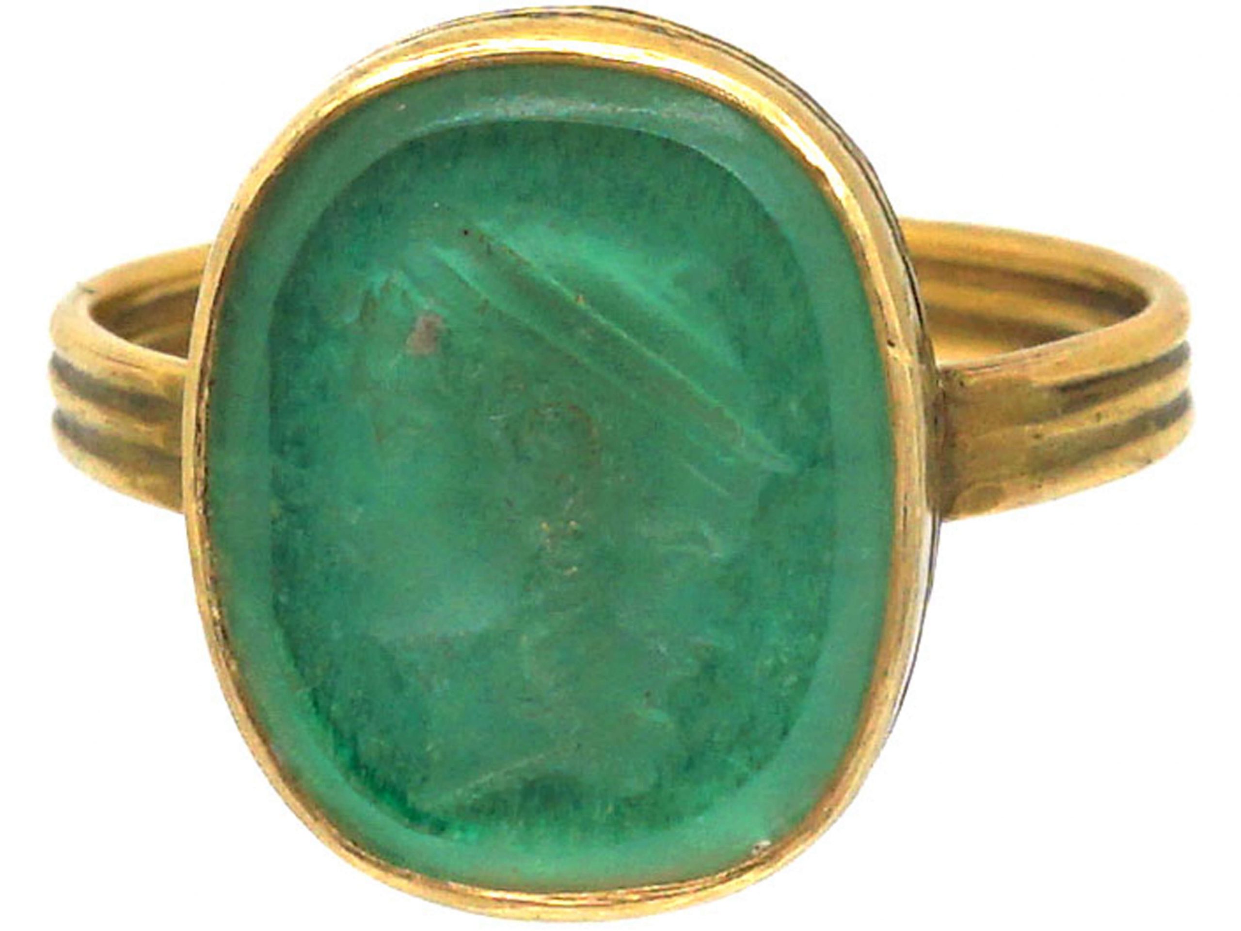 Georgian 18ct Gold Green Paste Ring with Intaglio of Janus (991S) | The ...