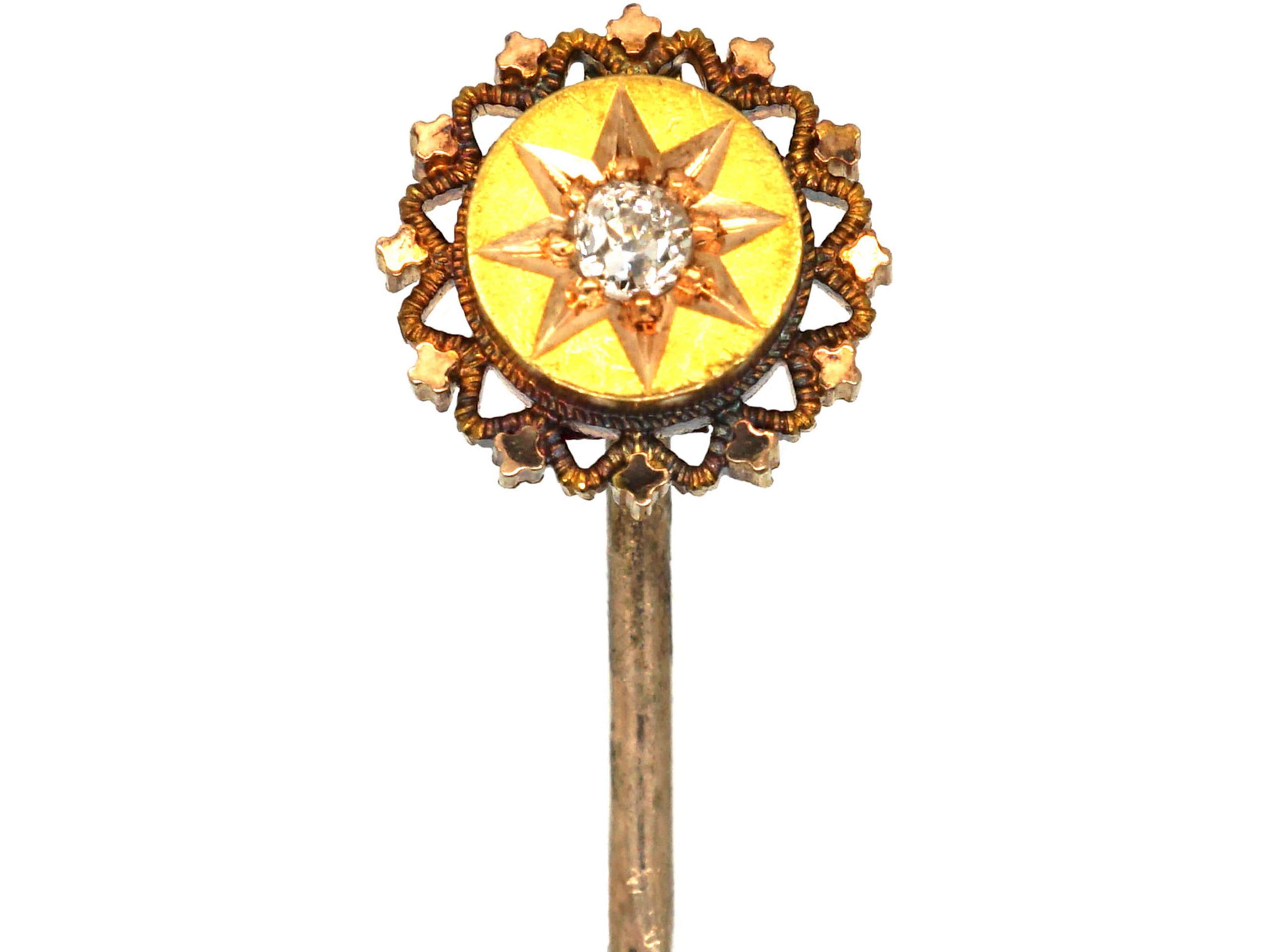 Victorian 15ct Gold Tie Pin set with a Diamond (911S) | The Antique ...