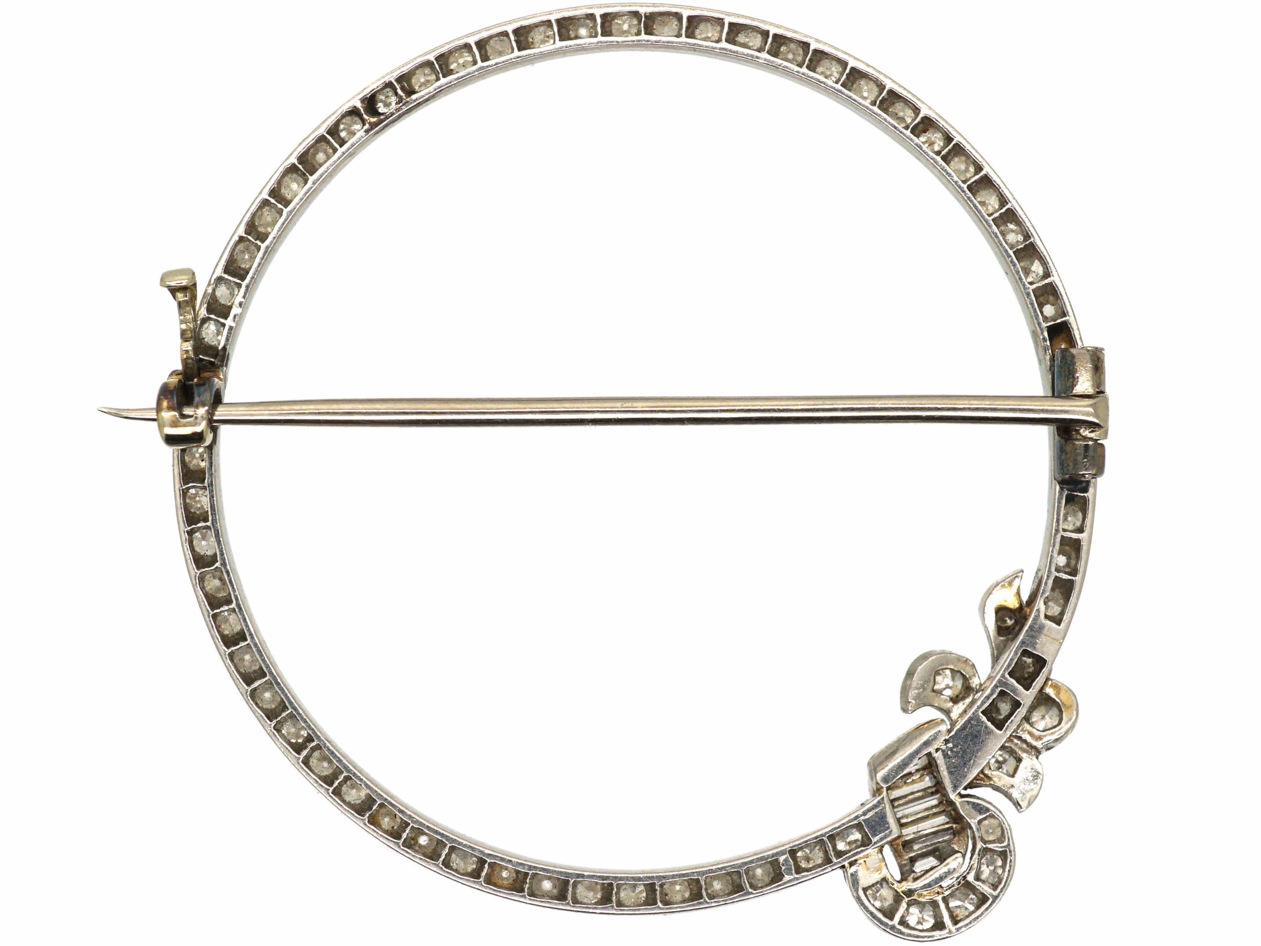 Art Deco Platinum & Diamond Circular Brooch (64T) | The Antique ...