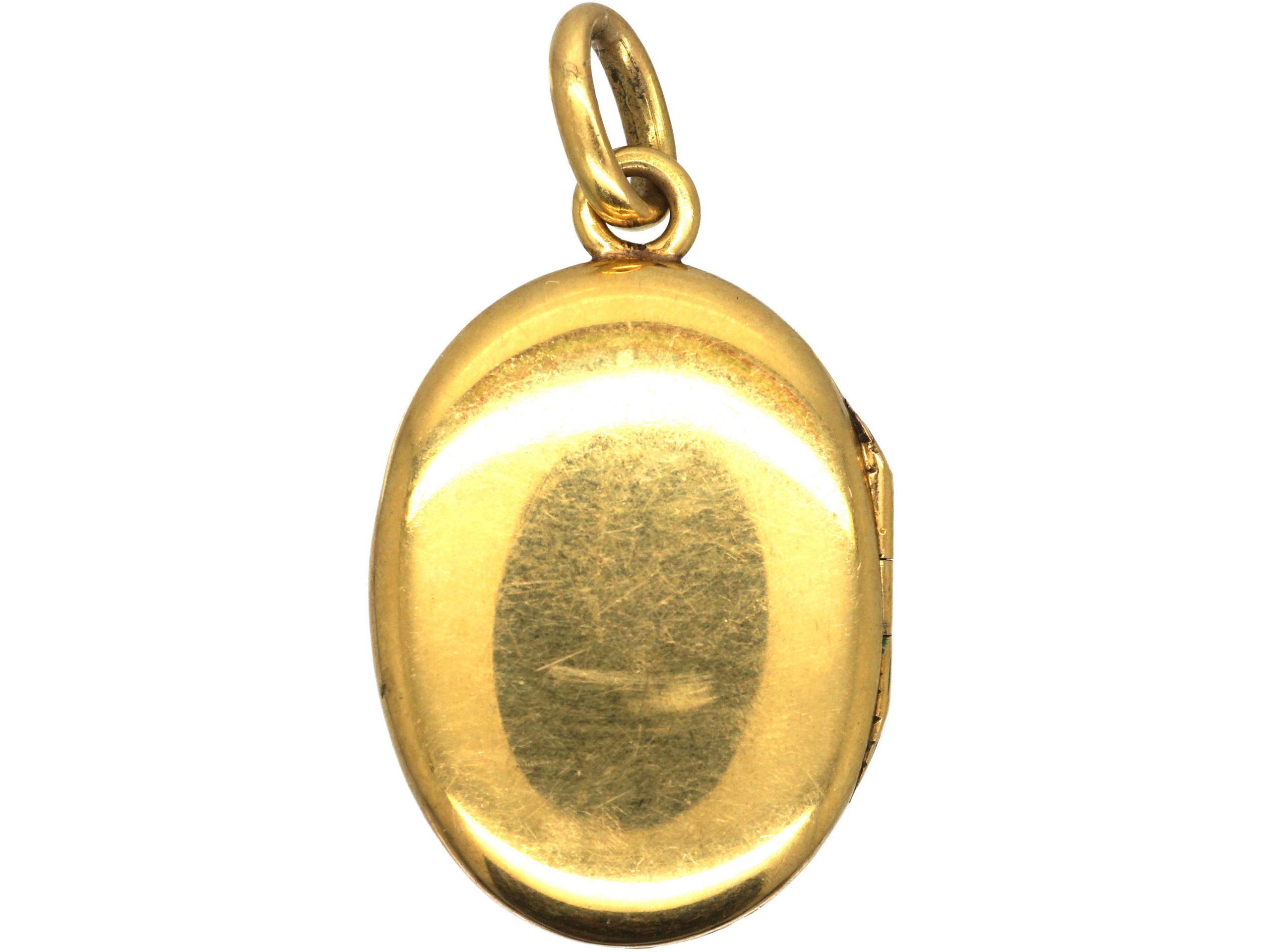 Edwardian 15ct Gold, Plain Oval Locket (913S) | The Antique Jewellery ...