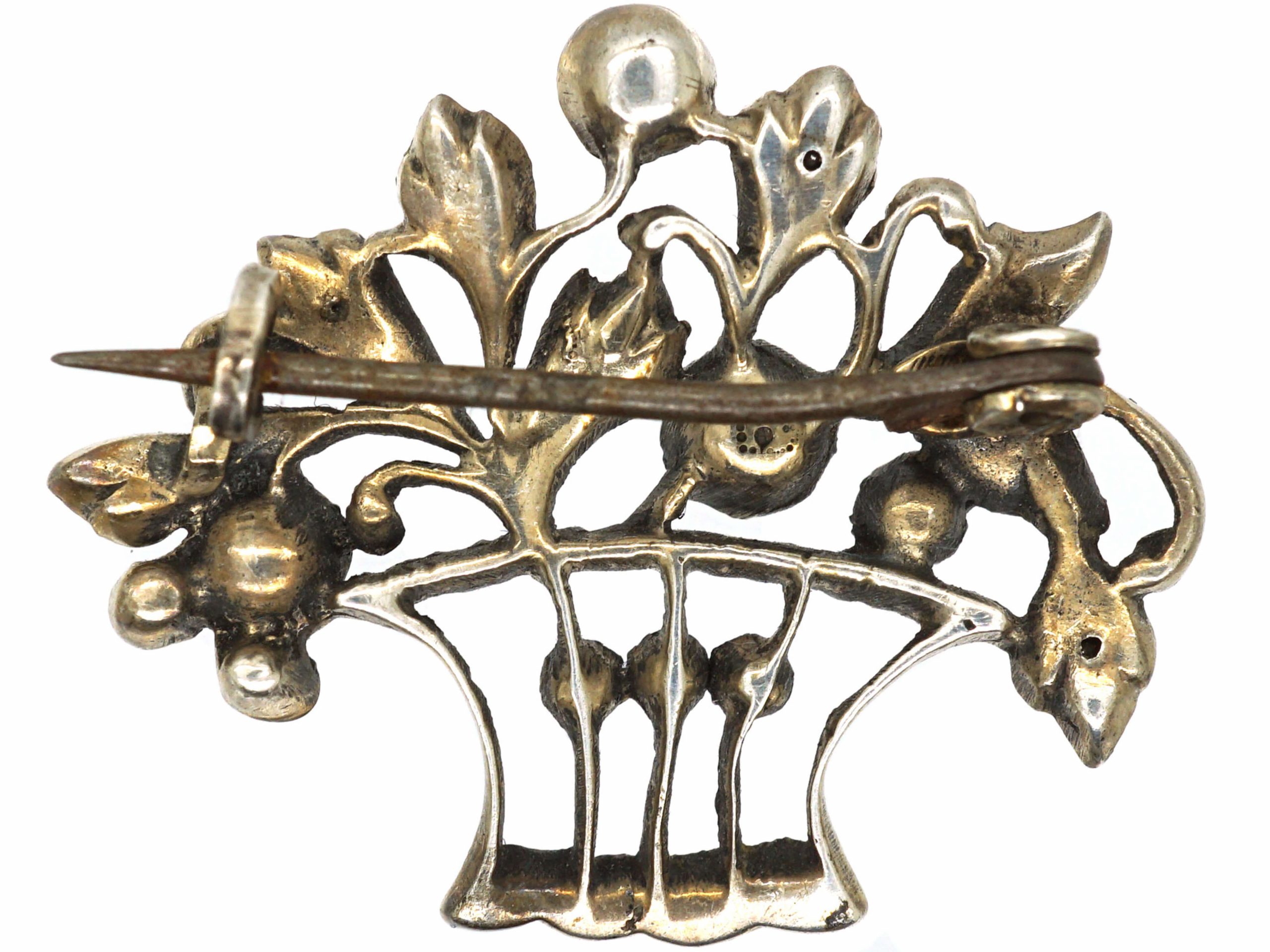 Edwardian Silver & Paste Giardinetti Flower Basket Brooch (951S) | The ...