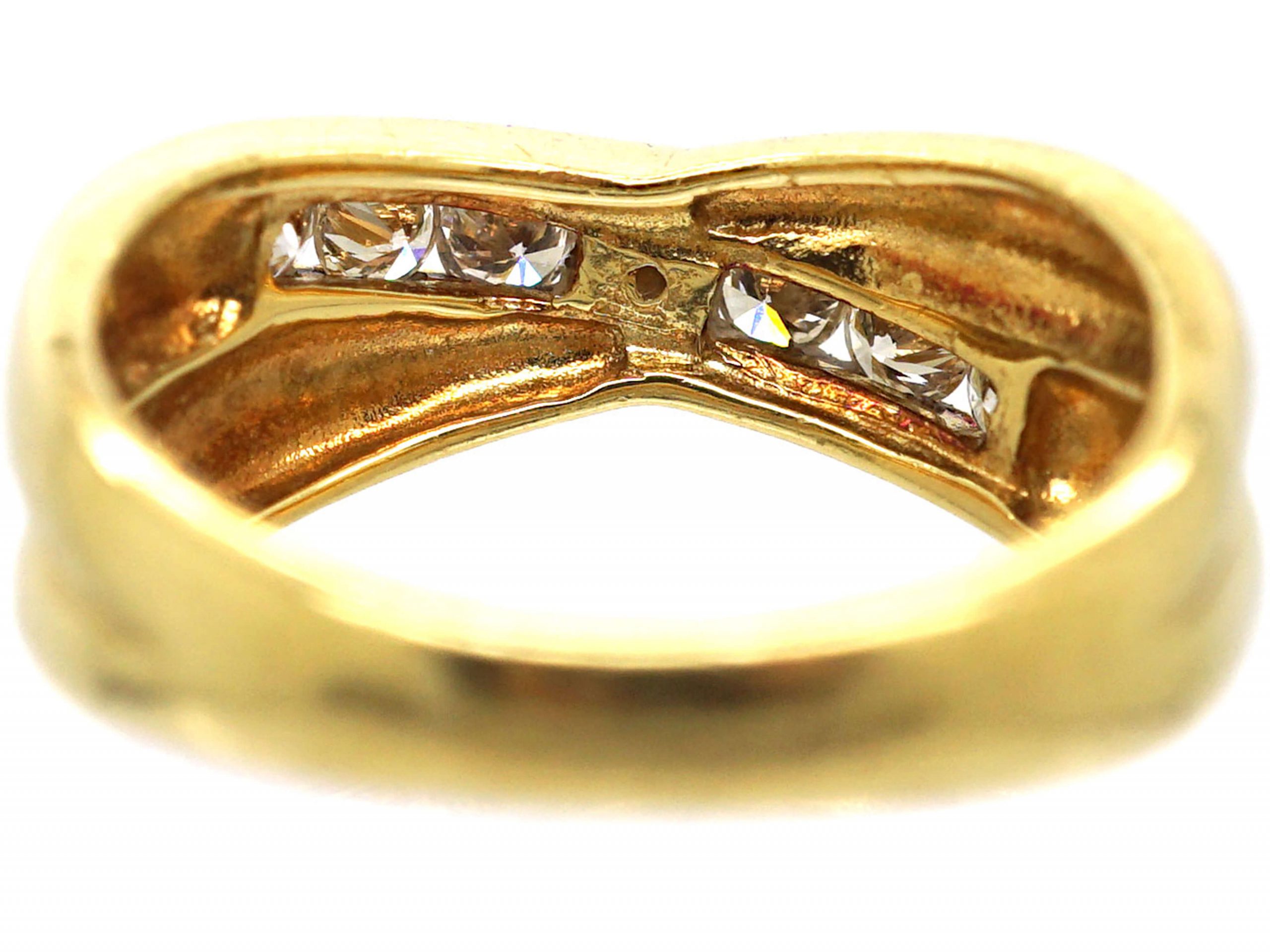 18ct Gold Crossover Ring set with Diamonds (983S) | The Antique ...