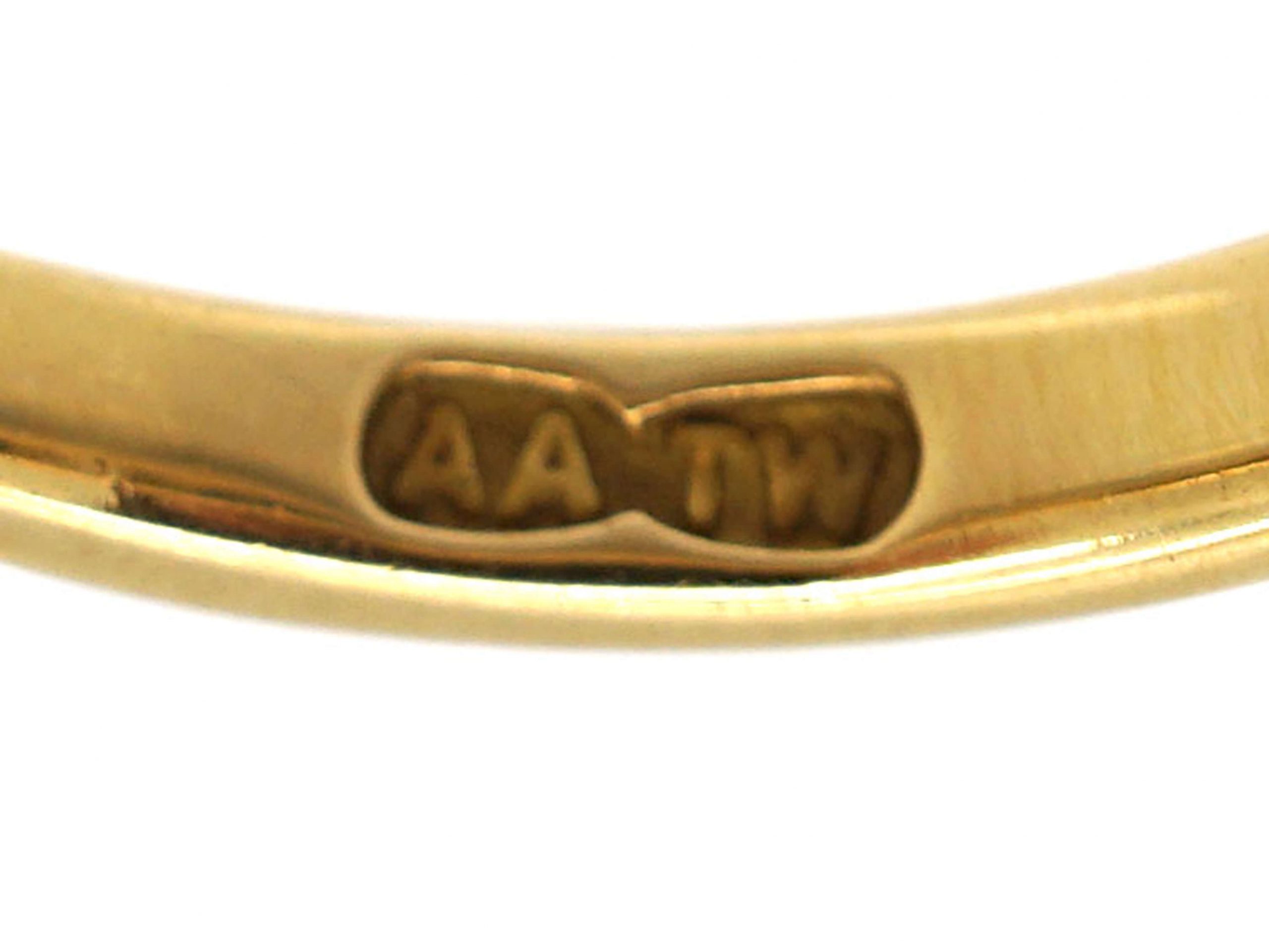 Victorian 18ct Gold Boat Shaped Ring set with Sapphires & Diamonds (67T ...