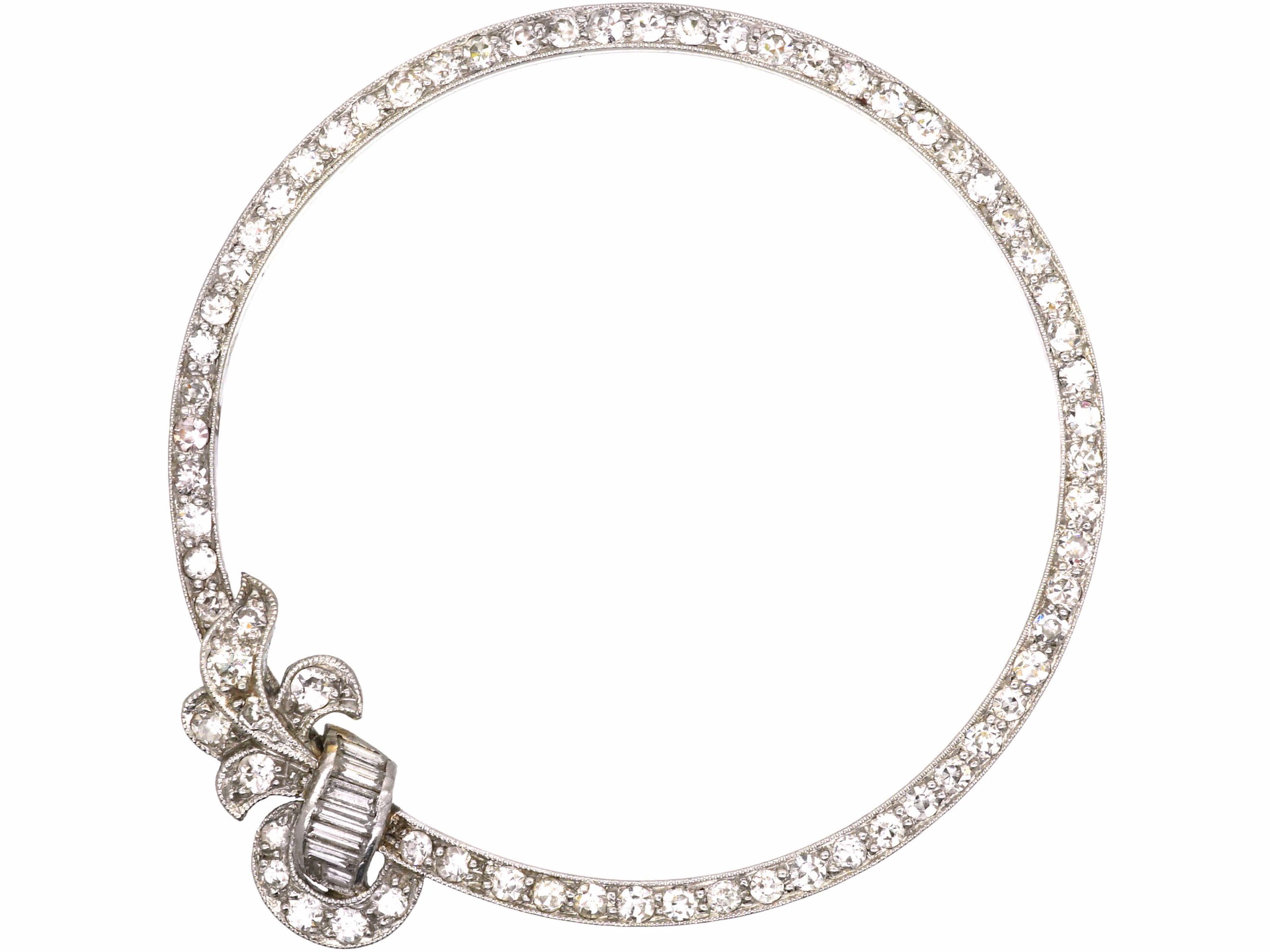 Art Deco Platinum & Diamond Circular Brooch (64T) | The Antique ...