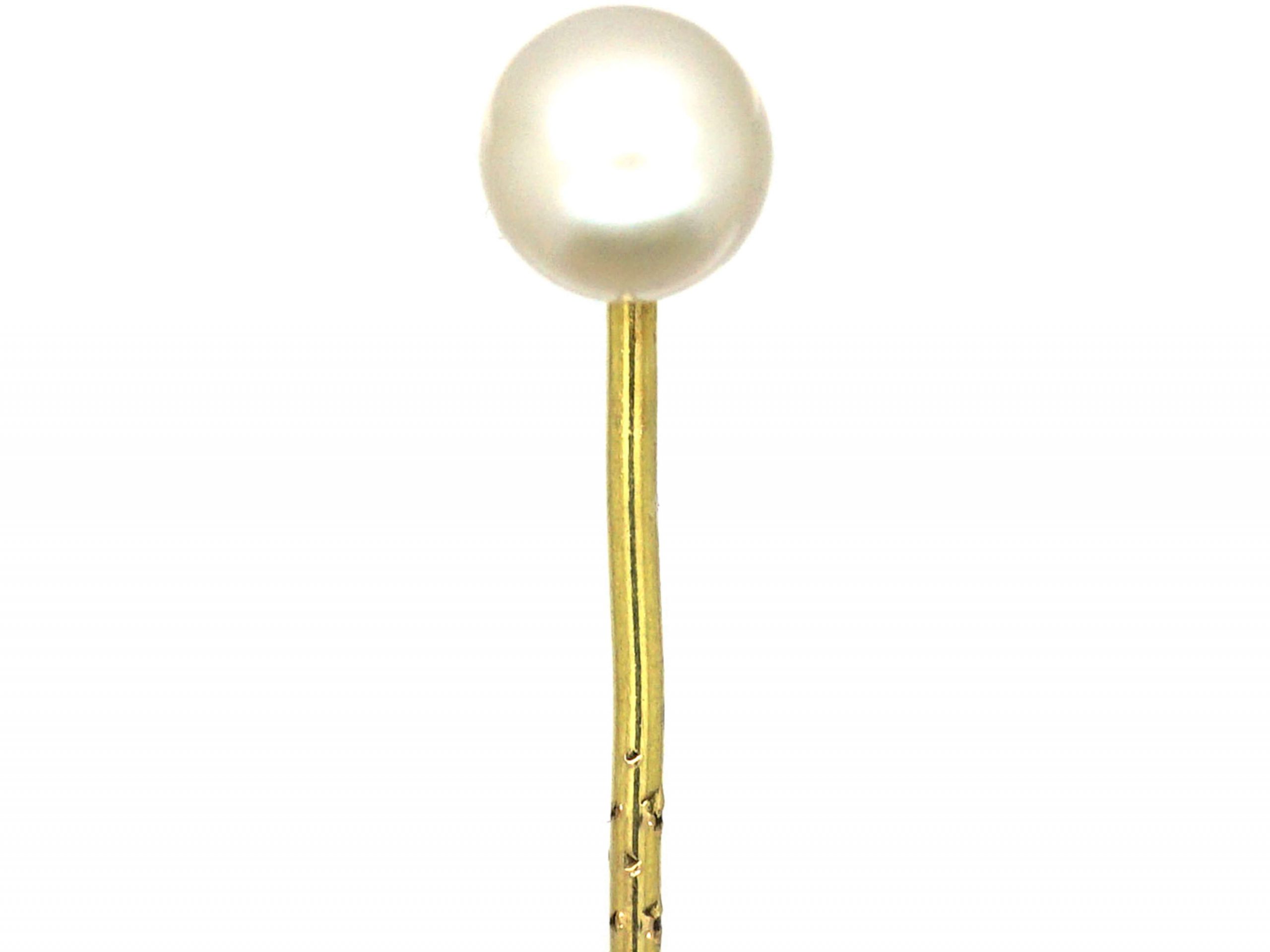 Edwardian Tie Pin set with a Natural Pearl (484R) | The Antique ...