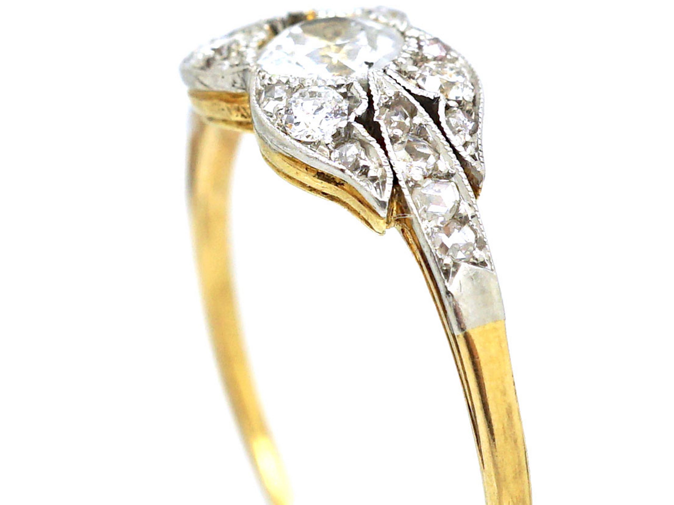 Art Deco Platinum, Ribbon Design Diamond Ring (191T) | The Antique ...