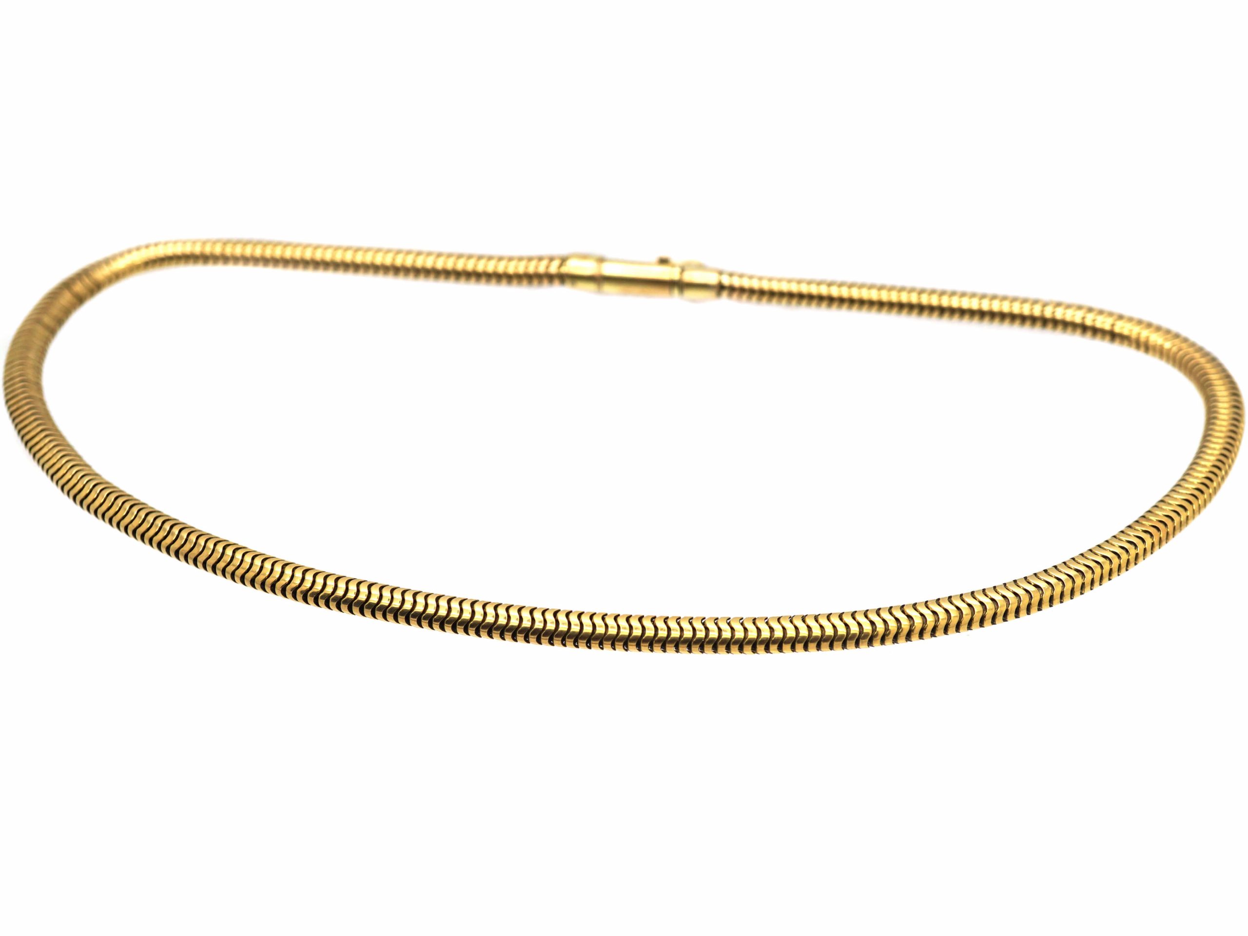 Edwardian 9ct Gold Snake Chain Collar (137T) | The Antique Jewellery ...