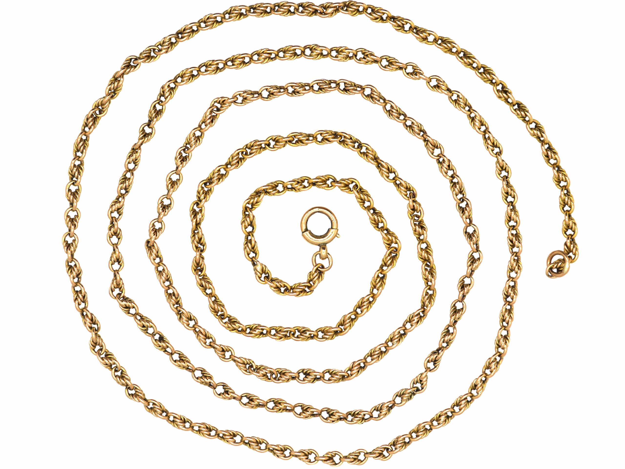 Edwardian 9ct Gold Medium Length Prince of Wales Twist Chain (167T ...