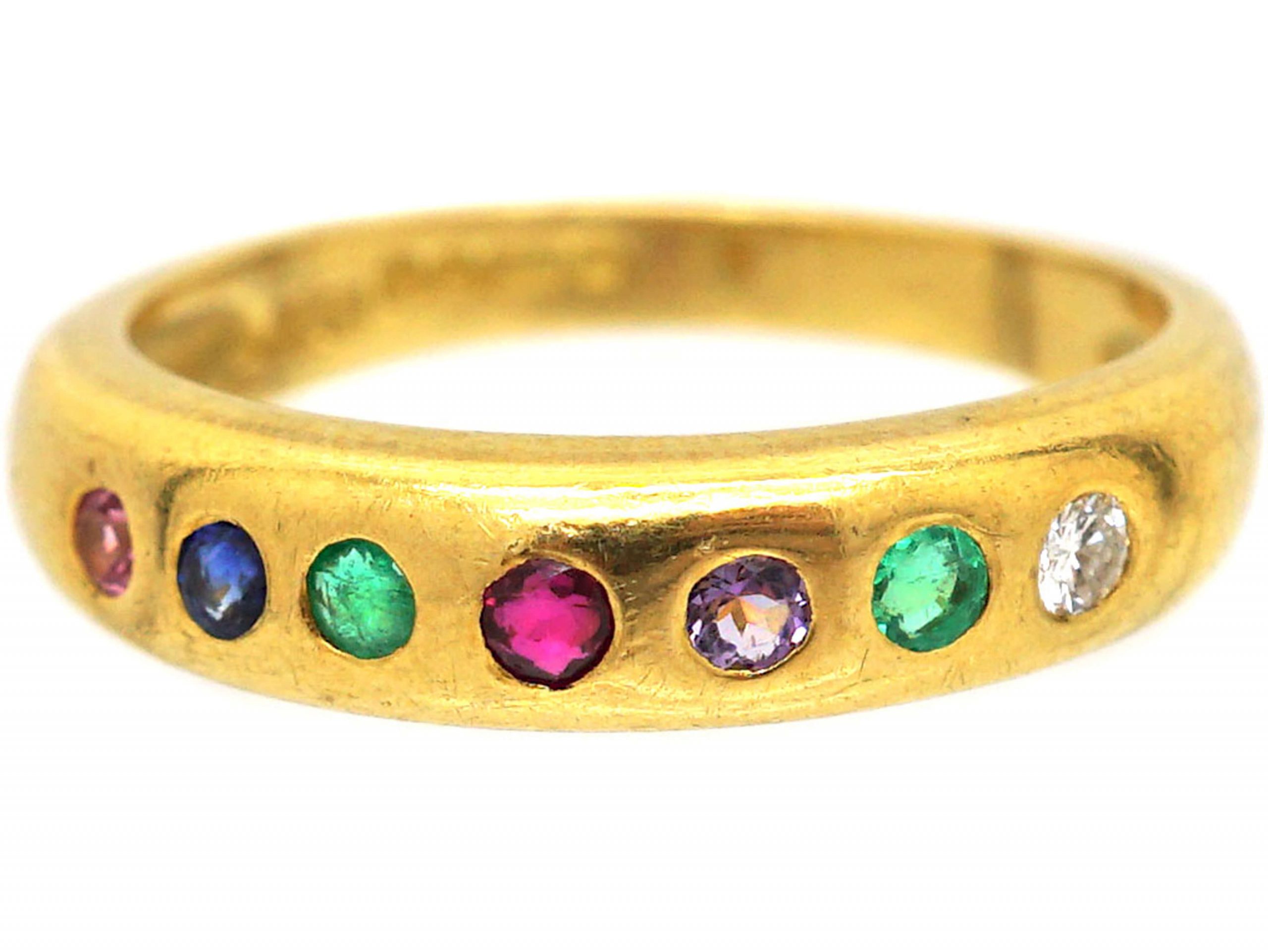 18ct Gold Acrostic Ring that Spells Dearest (357T) | The Antique ...