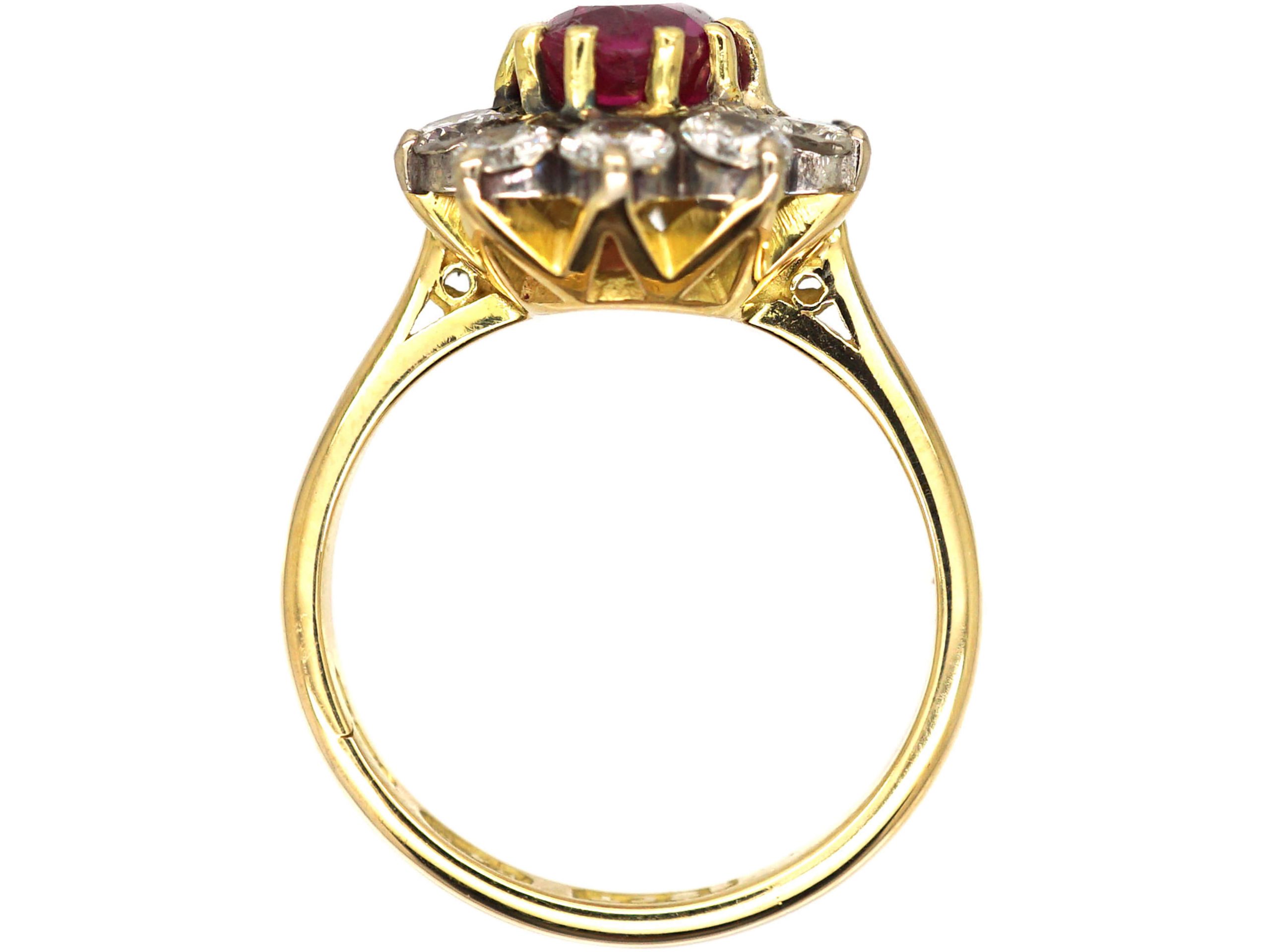 18ct Gold, Ruby & Diamond Cluster Ring by Boodle & Dunthorne (189T ...