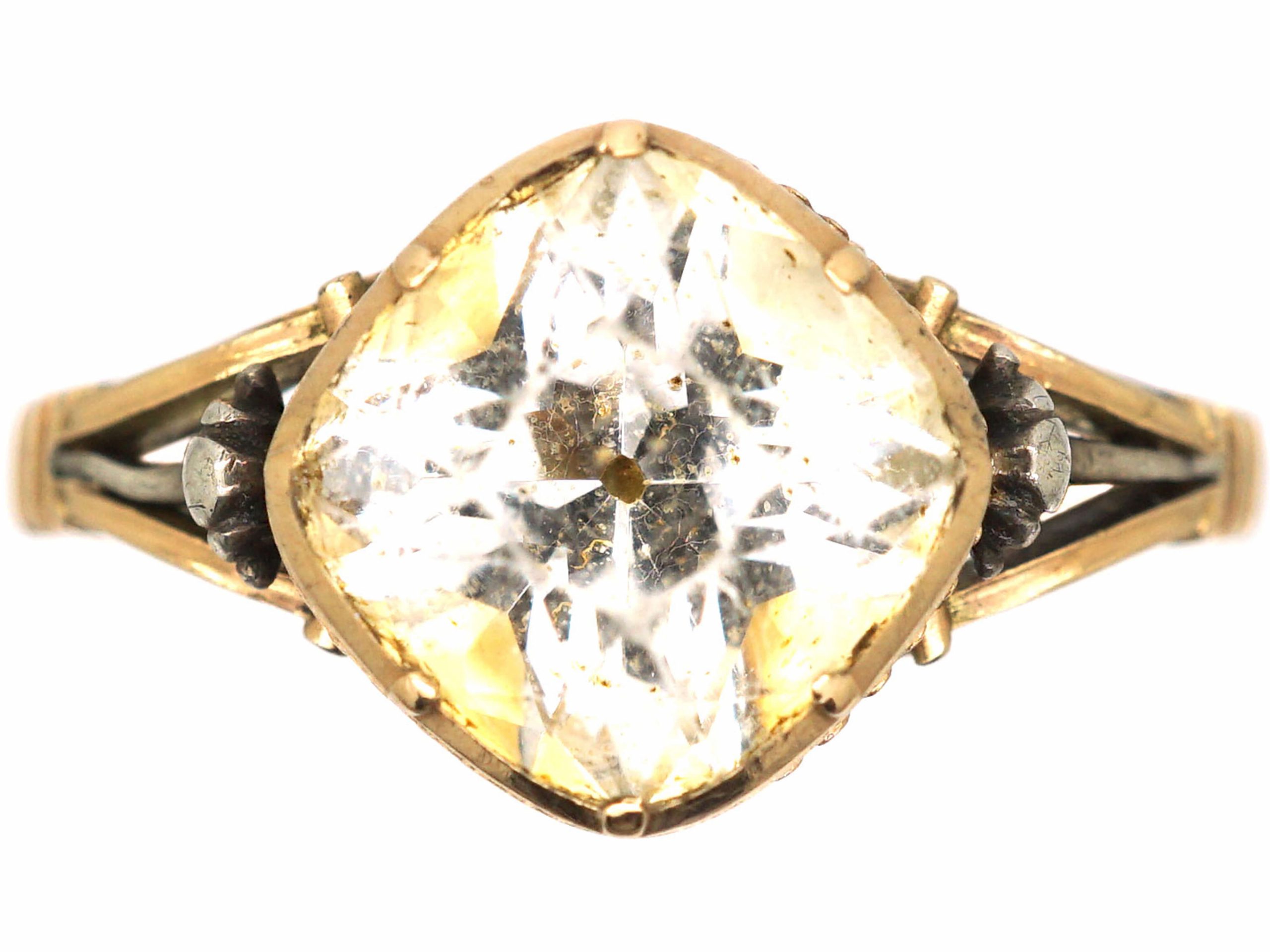 Georgian 15ct Gold & Diamond Shaped Paste Ring (299T) | The Antique ...