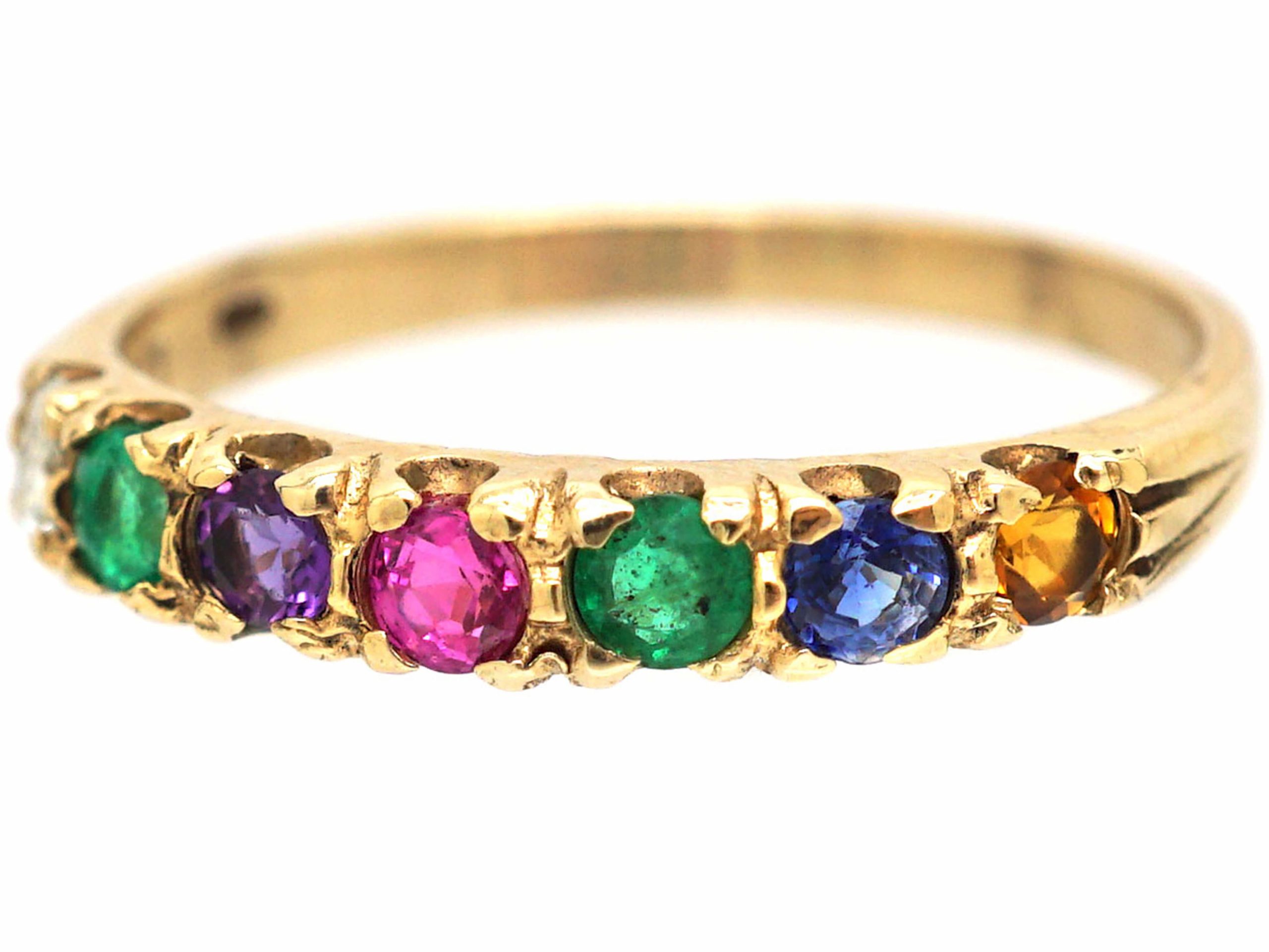 9ct Gold Acrostic Ring that Spells Dearest (358T) | The Antique ...