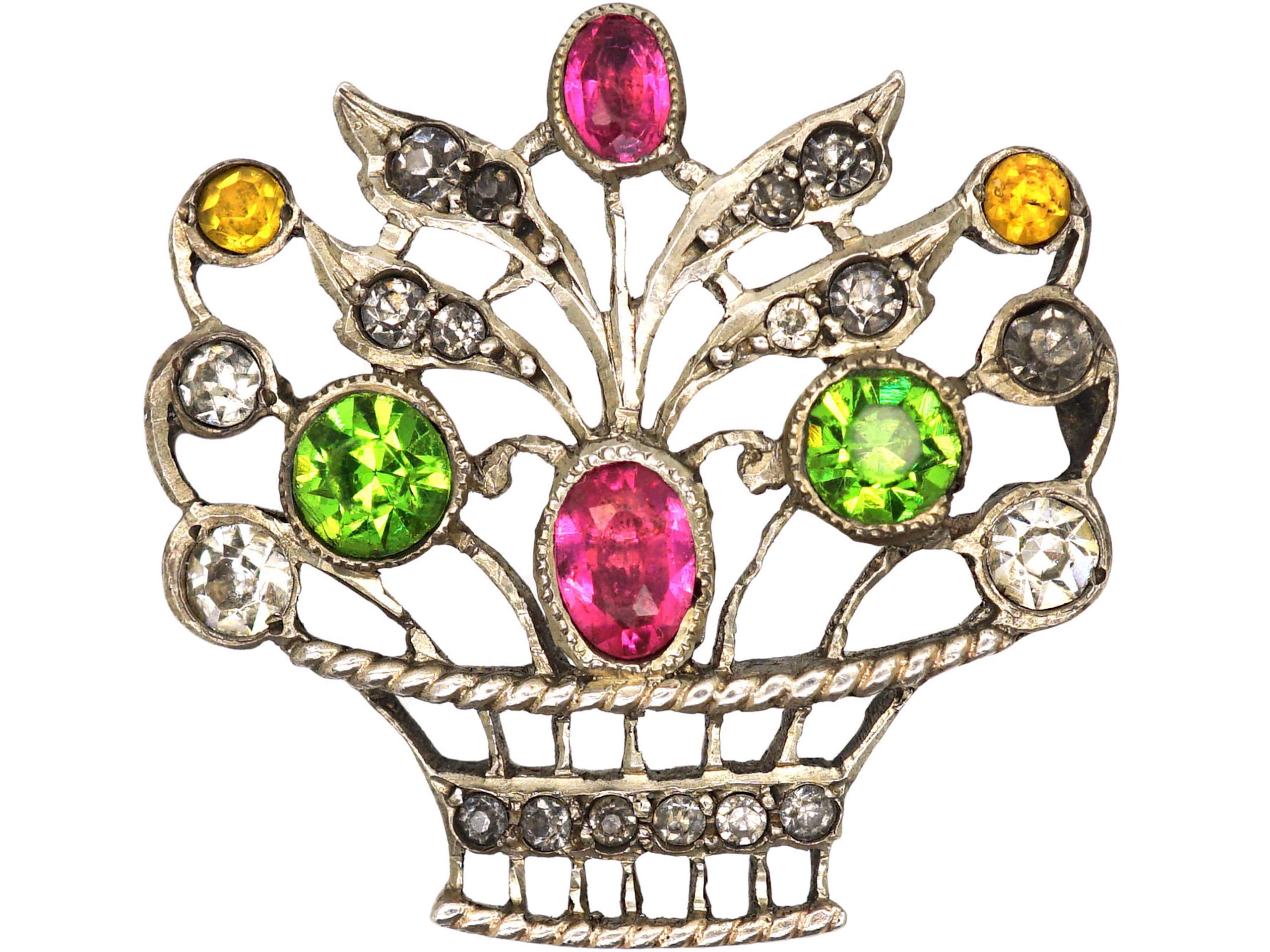 Edwardian Silver & Paste Giardinetti Brooch (966S) | The Antique ...