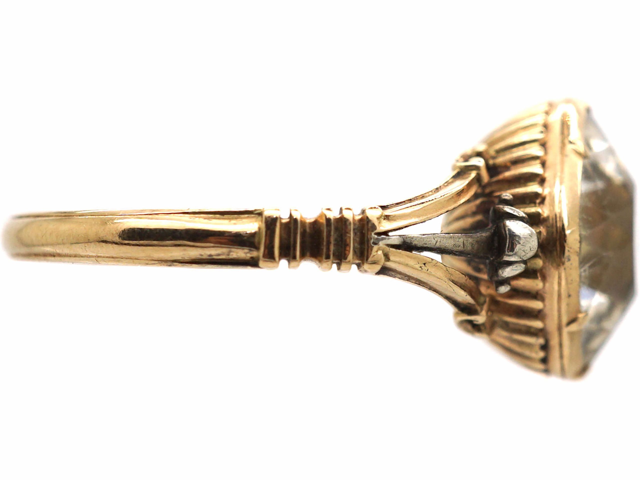 Georgian 15ct Gold & Diamond Shaped Paste Ring (299T) | The Antique ...