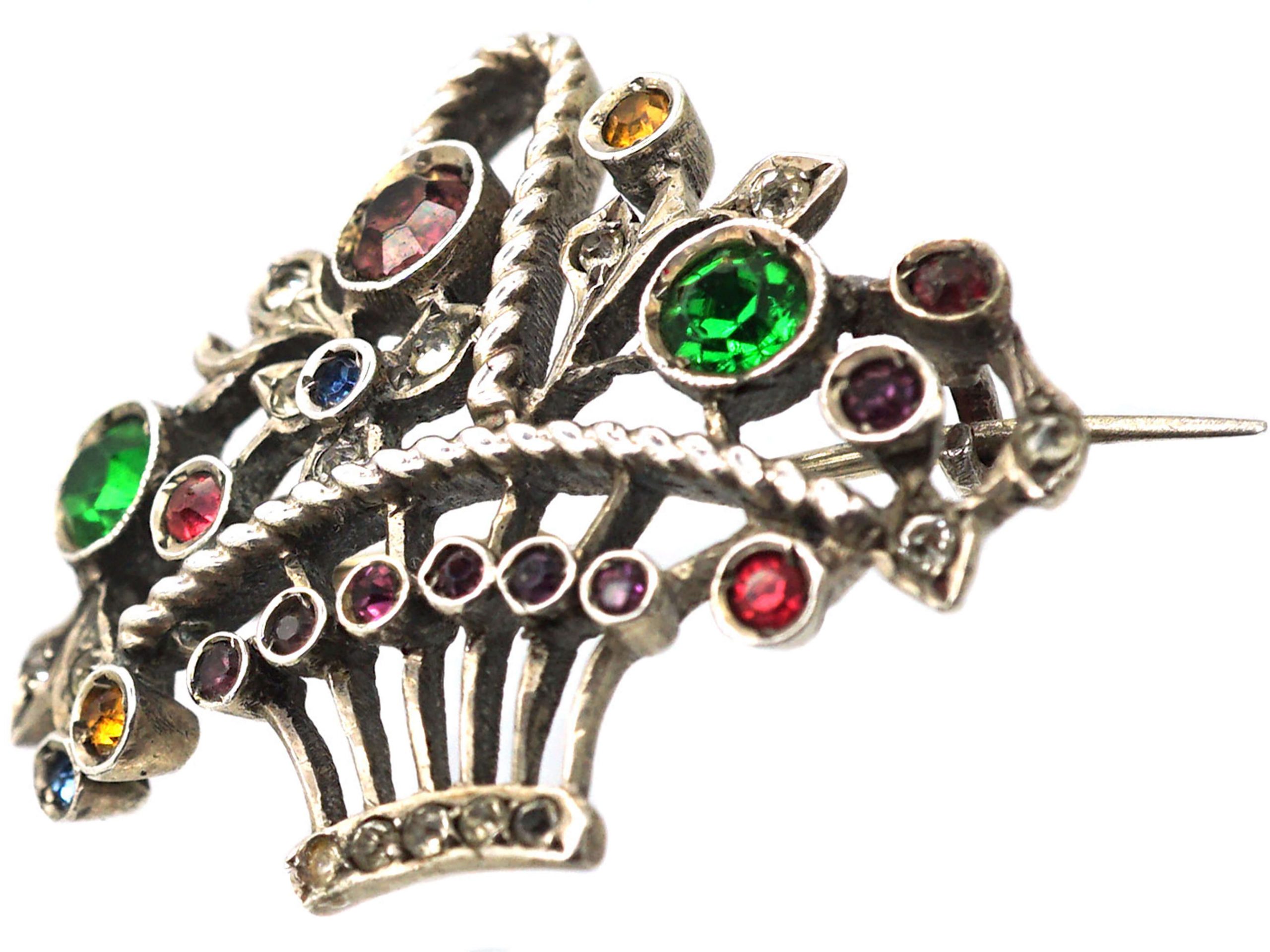 Edwardian Silver & Paste Giardinetti Brooch (967S) | The Antique ...