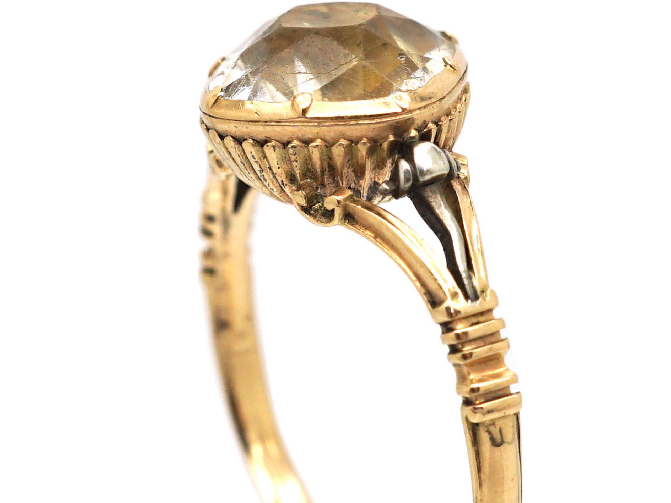 Georgian 15ct Gold & Diamond Shaped Paste Ring (299T) | The Antique ...