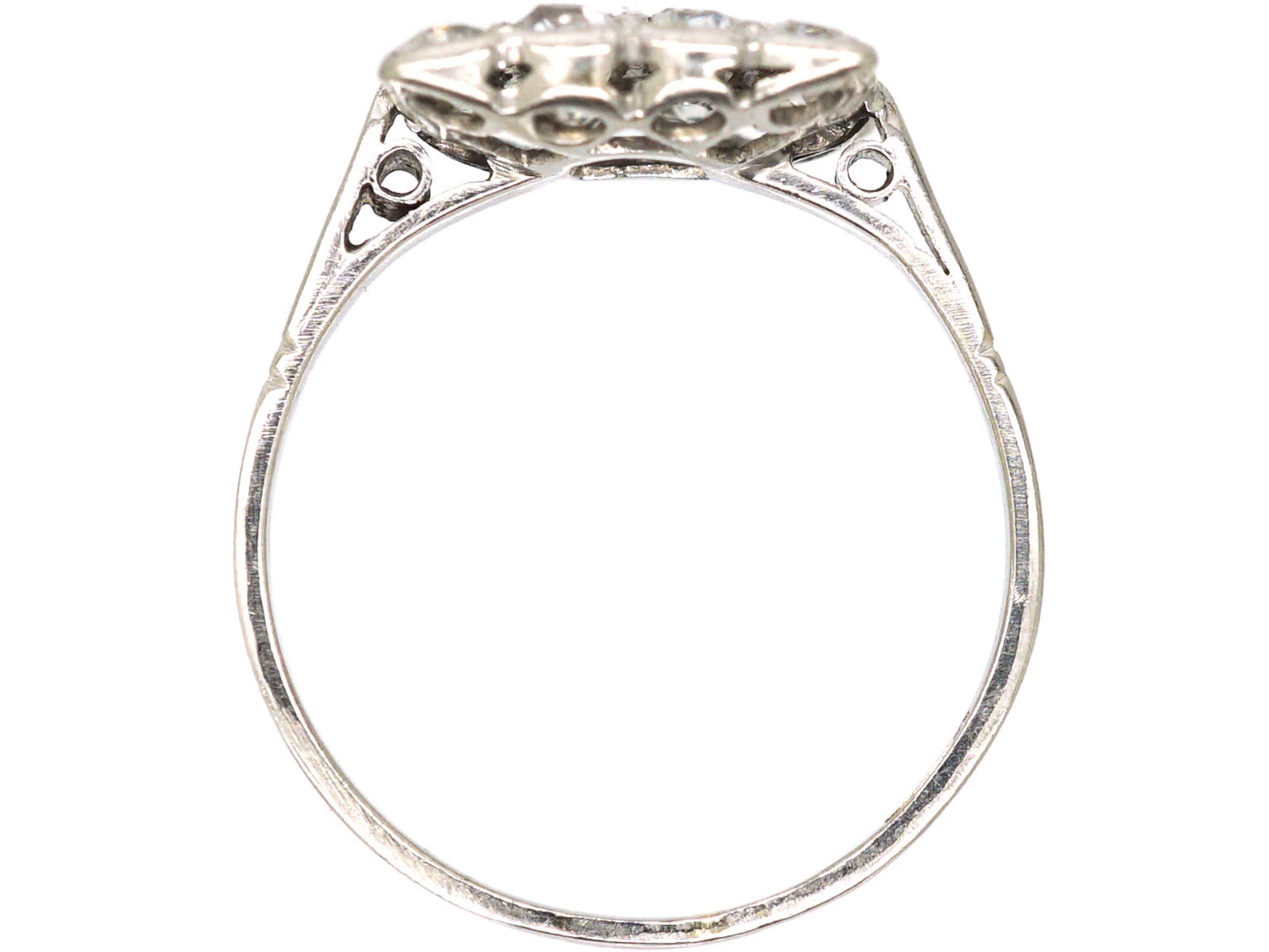 Art Deco Platinum & Diamond Square Ring (290T) | The Antique Jewellery ...