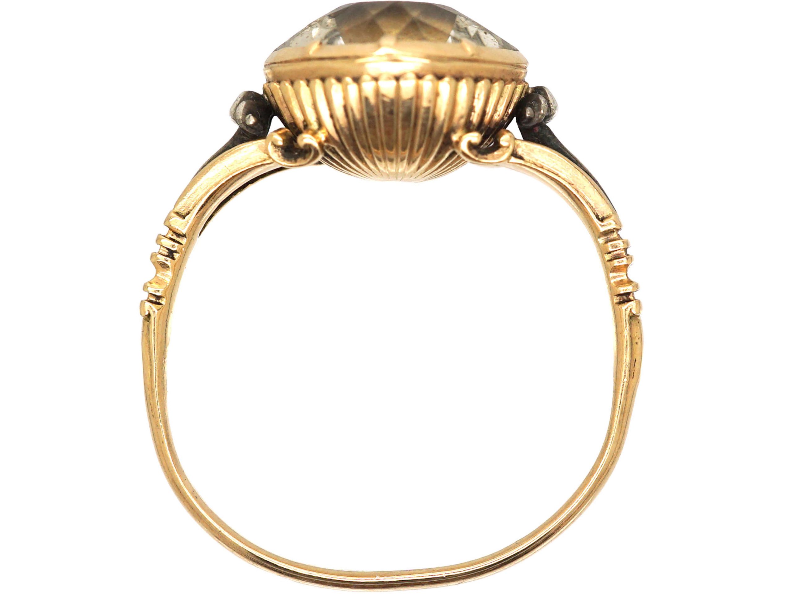 Georgian 15ct Gold & Diamond Shaped Paste Ring (299T) | The Antique ...
