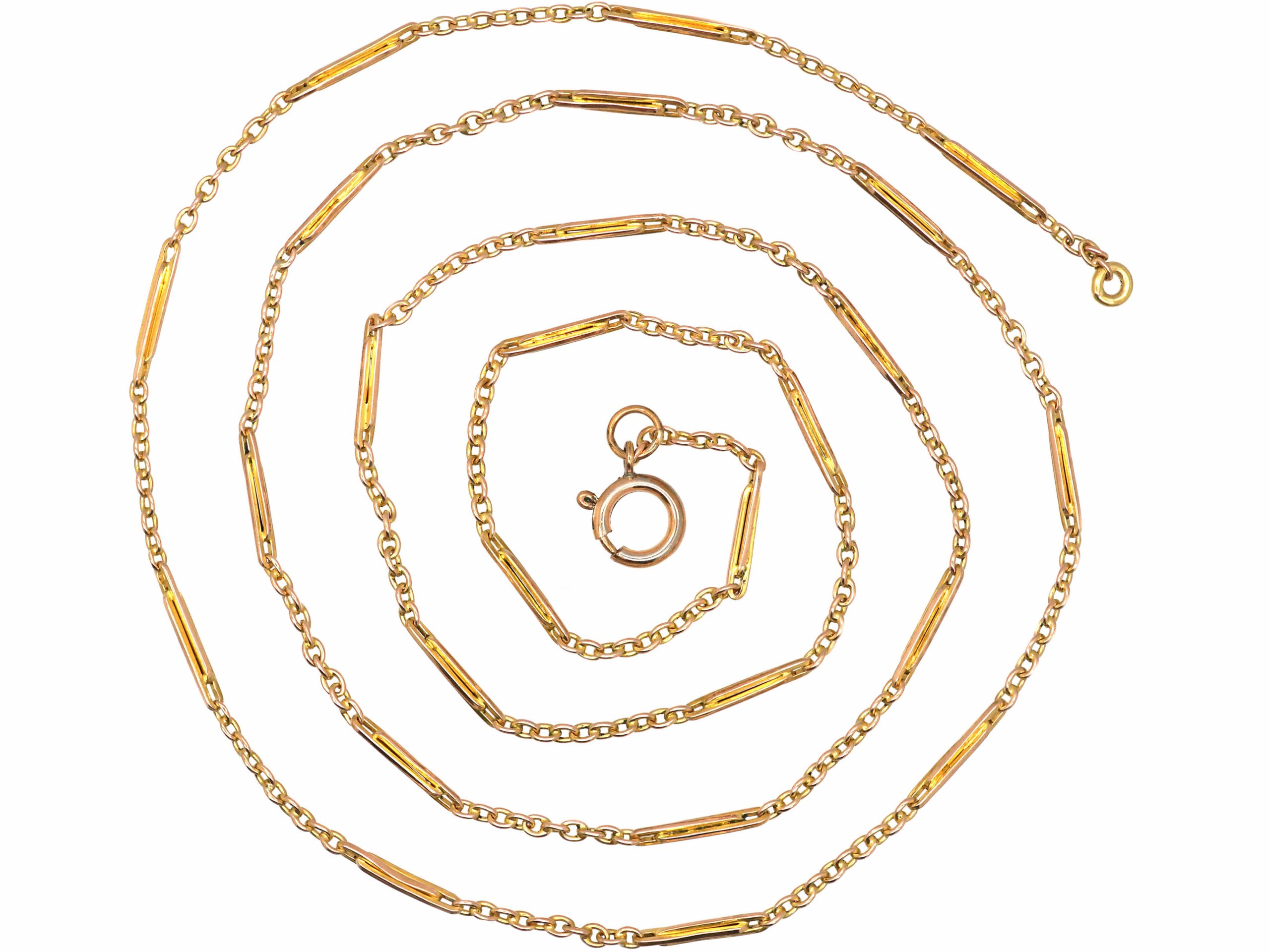 Edwardian 9ct Gold Mid Length Ornate Chain (400T) | The Antique ...