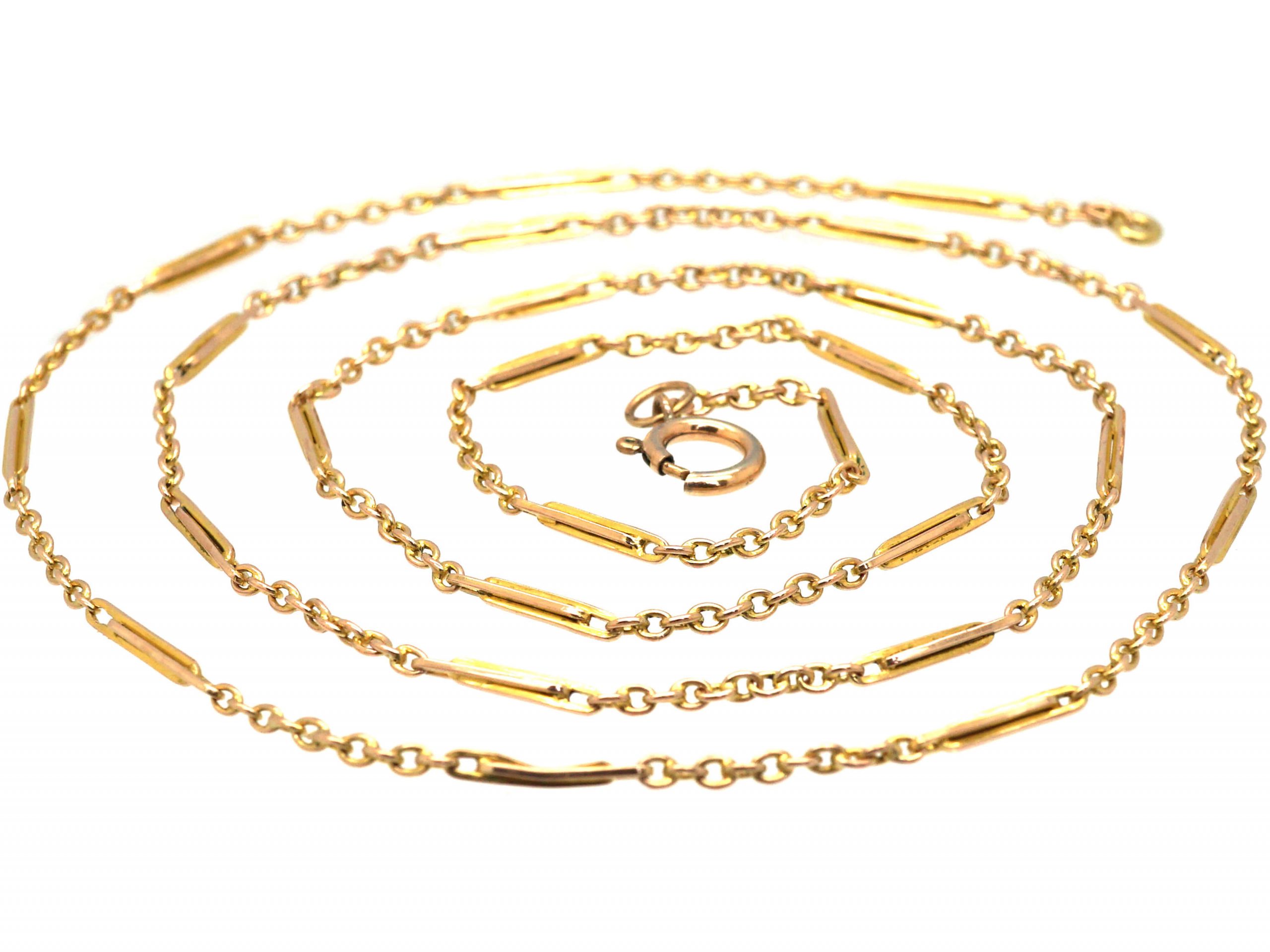 Edwardian 9ct Gold Mid Length Ornate Chain (400T) | The Antique ...