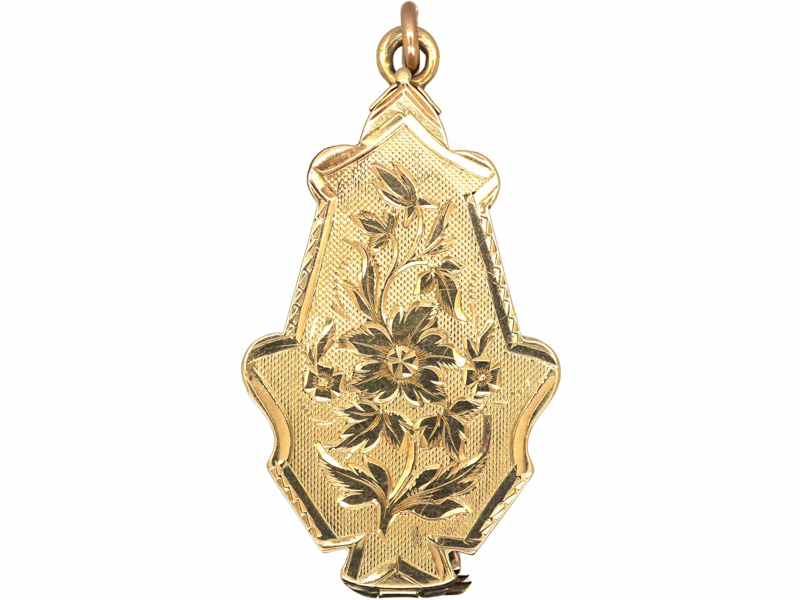 19th Century Swiss 14ct Gold & Enamel Family Locket with Six ...