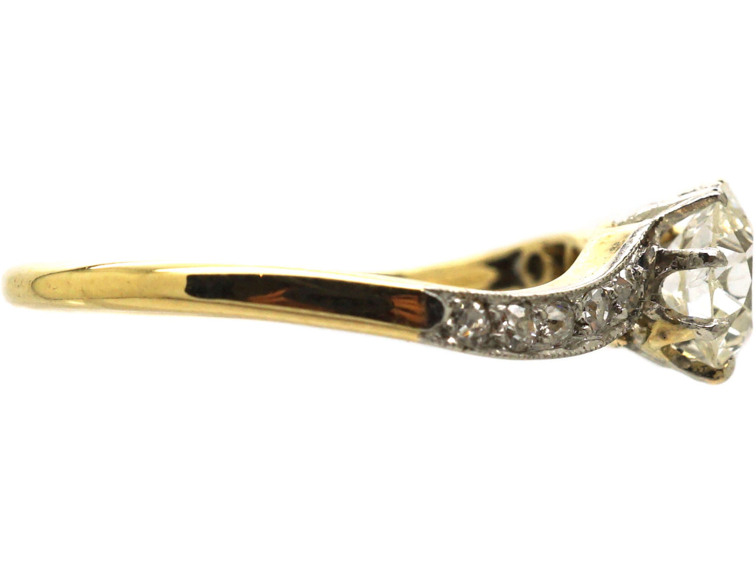 Dutch Belle Epoque 14ct Gold & Platinum, Diamond Ring with Diamond Set ...