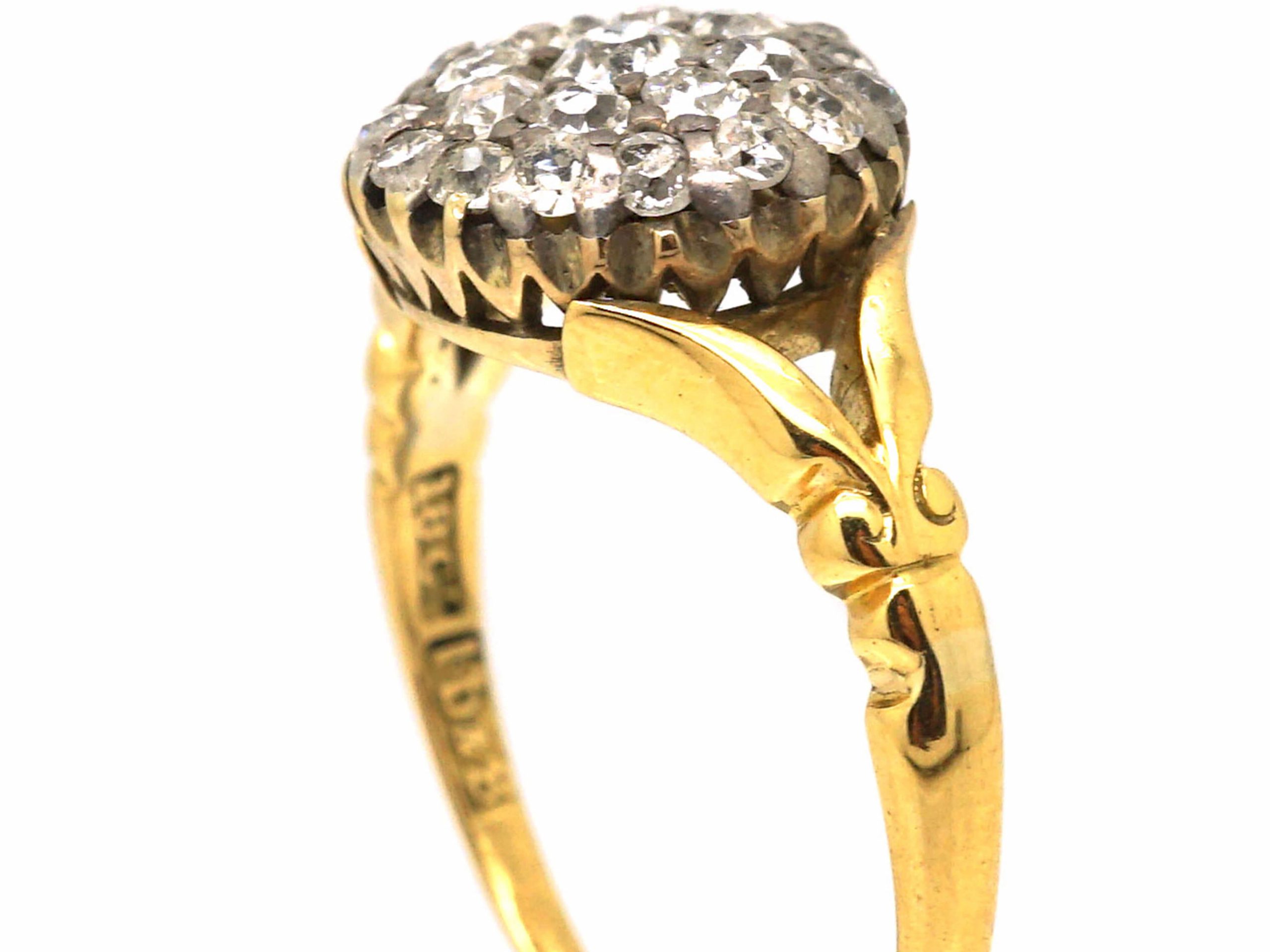 Edwardian 18ct Gold And Diamond Cluster Ring 459t The Antique