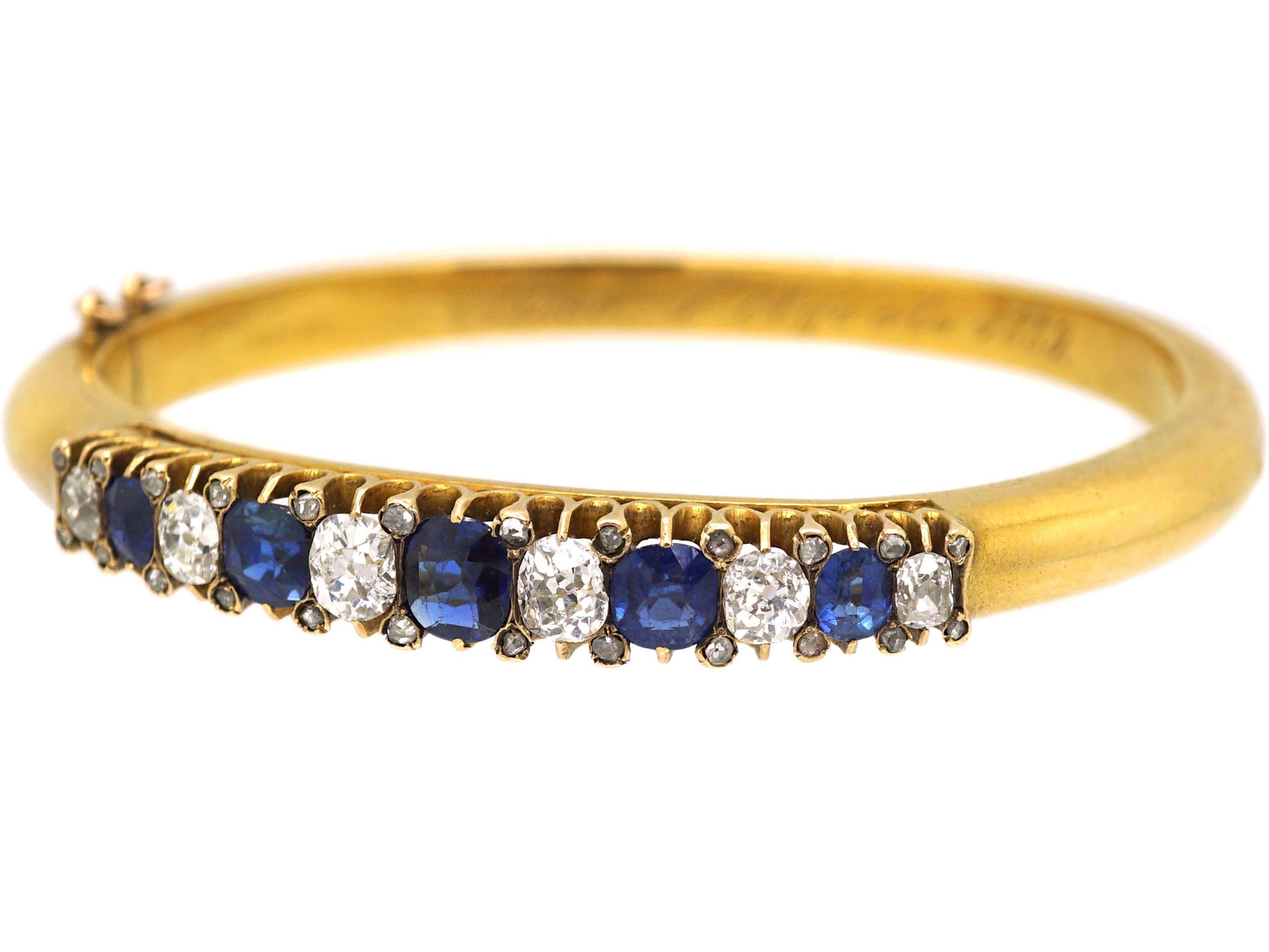 Victorian 18ct Gold Bangle set with Sapphires & Diamonds (306T) | The ...