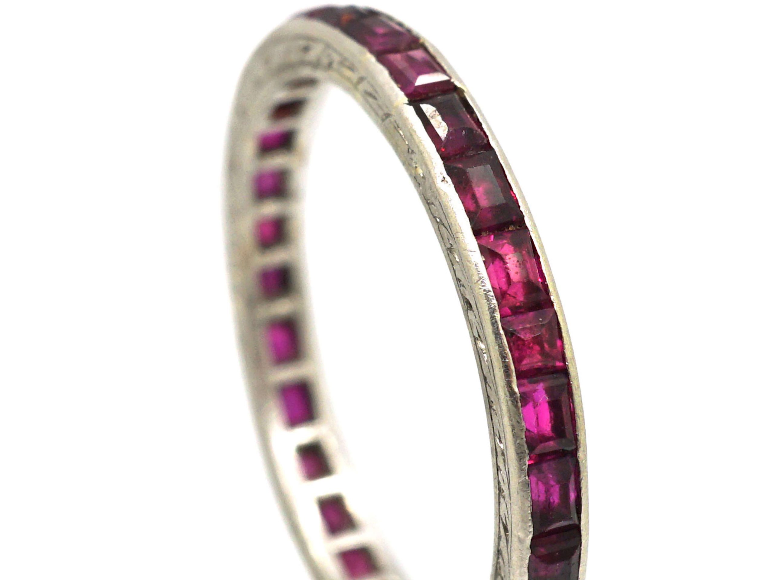 Art Deco Platinum & Ruby Eternity Ring (367T) | The Antique Jewellery ...
