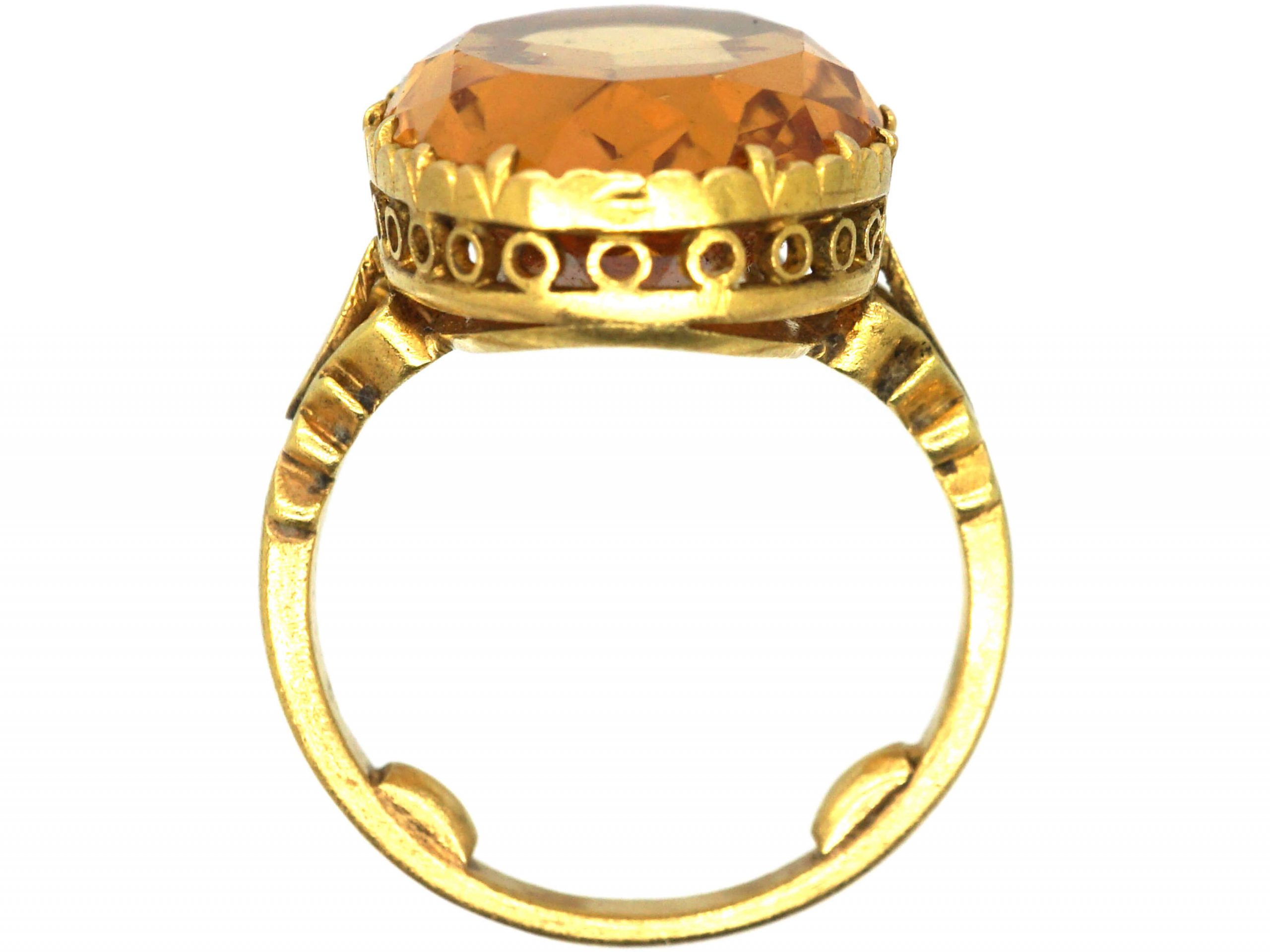 Victorian 18ct Gold Ring set with a Large Imperial Topaz (489T) | The ...