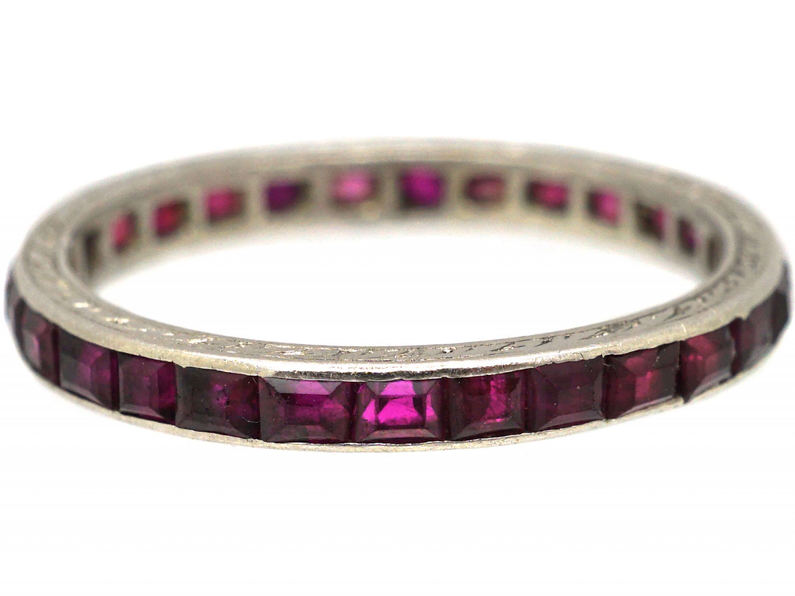 Art Deco Platinum & Ruby Eternity Ring (367T) | The Antique Jewellery Company