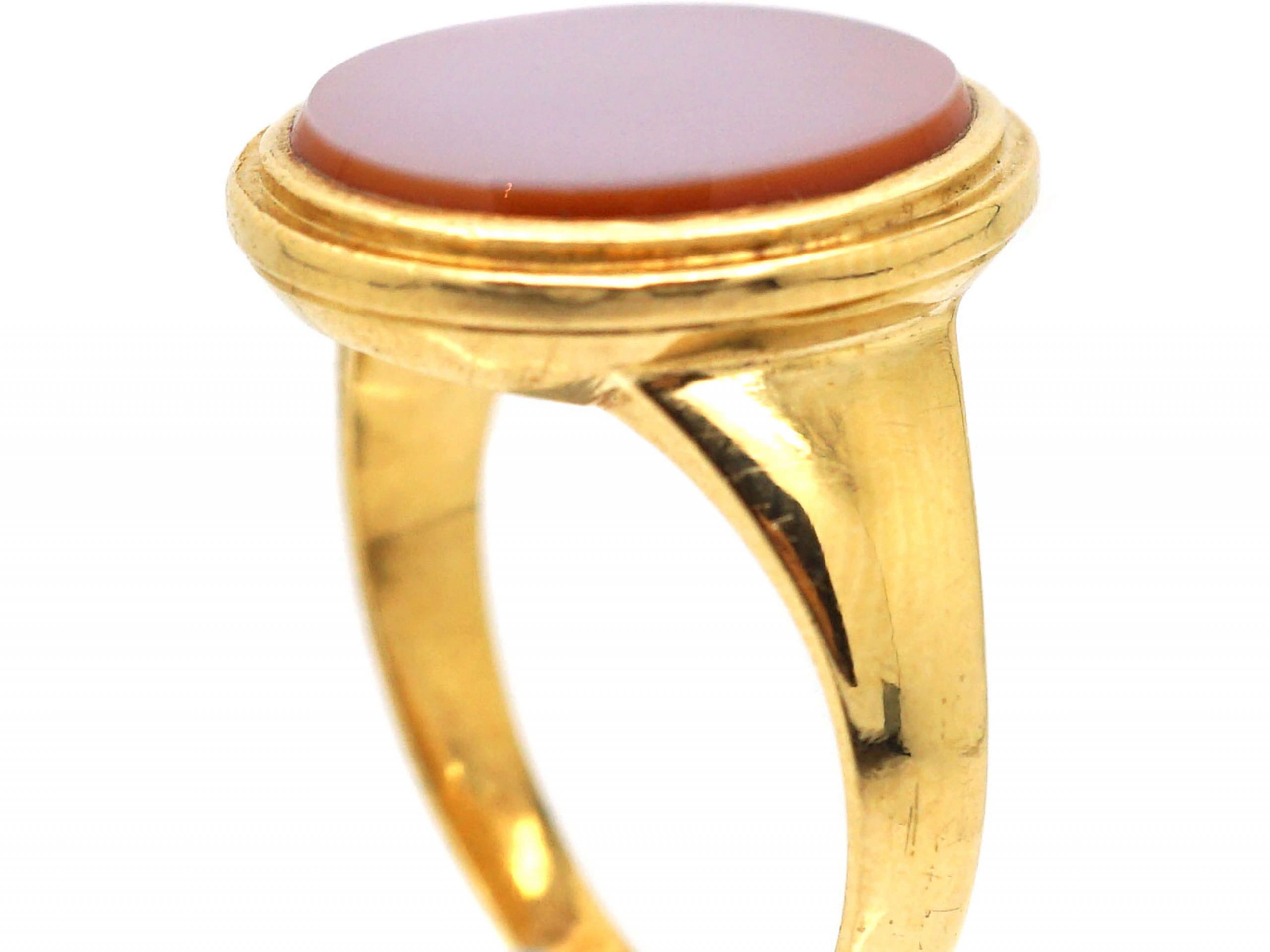 French 19th Century 18ct Gold Signet Ring with Hinged Locket Inside ...