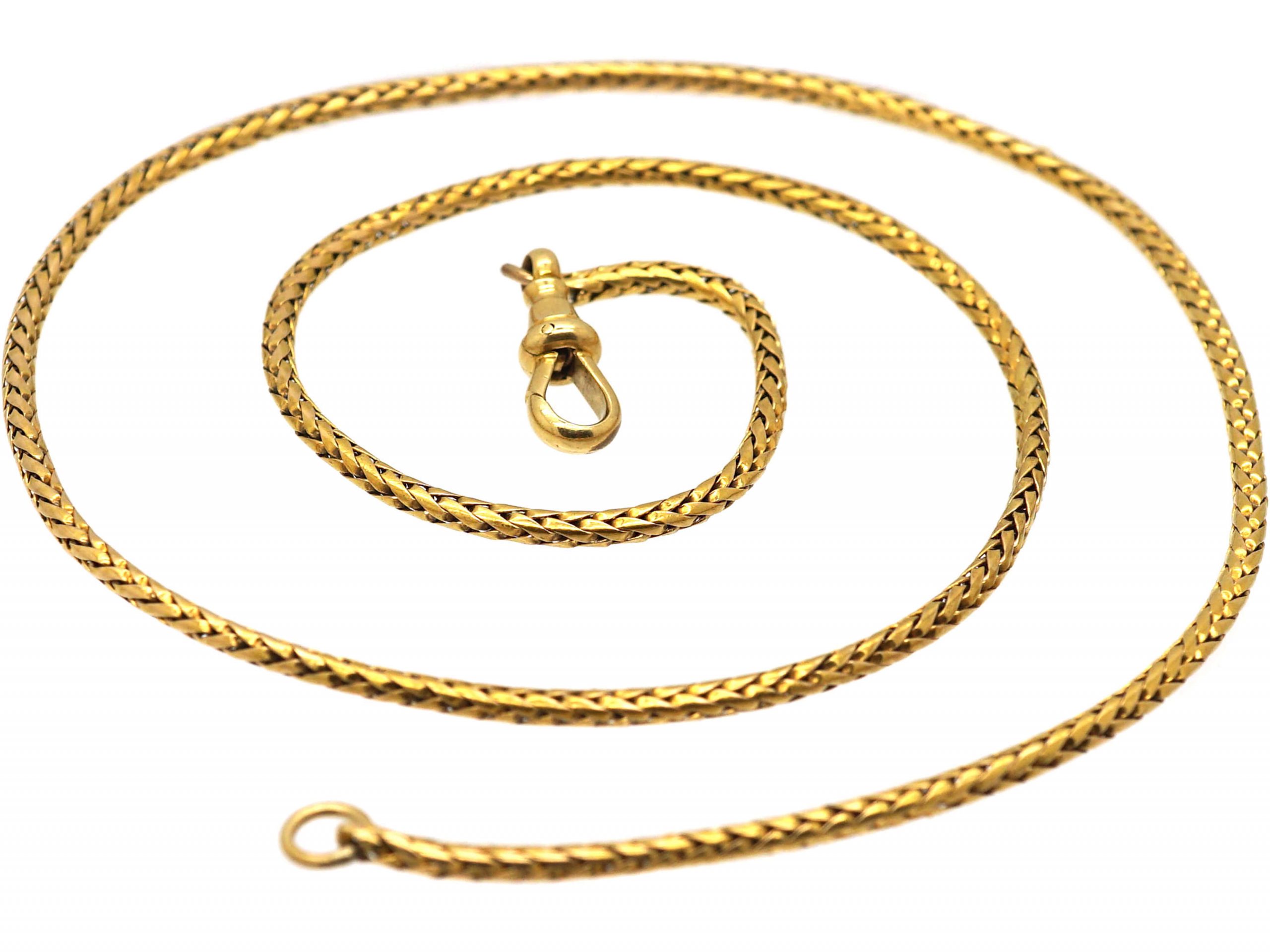 Victorian 18ct Gold Woven Snake Chain with Dog Clip Clasp (449T) | The ...