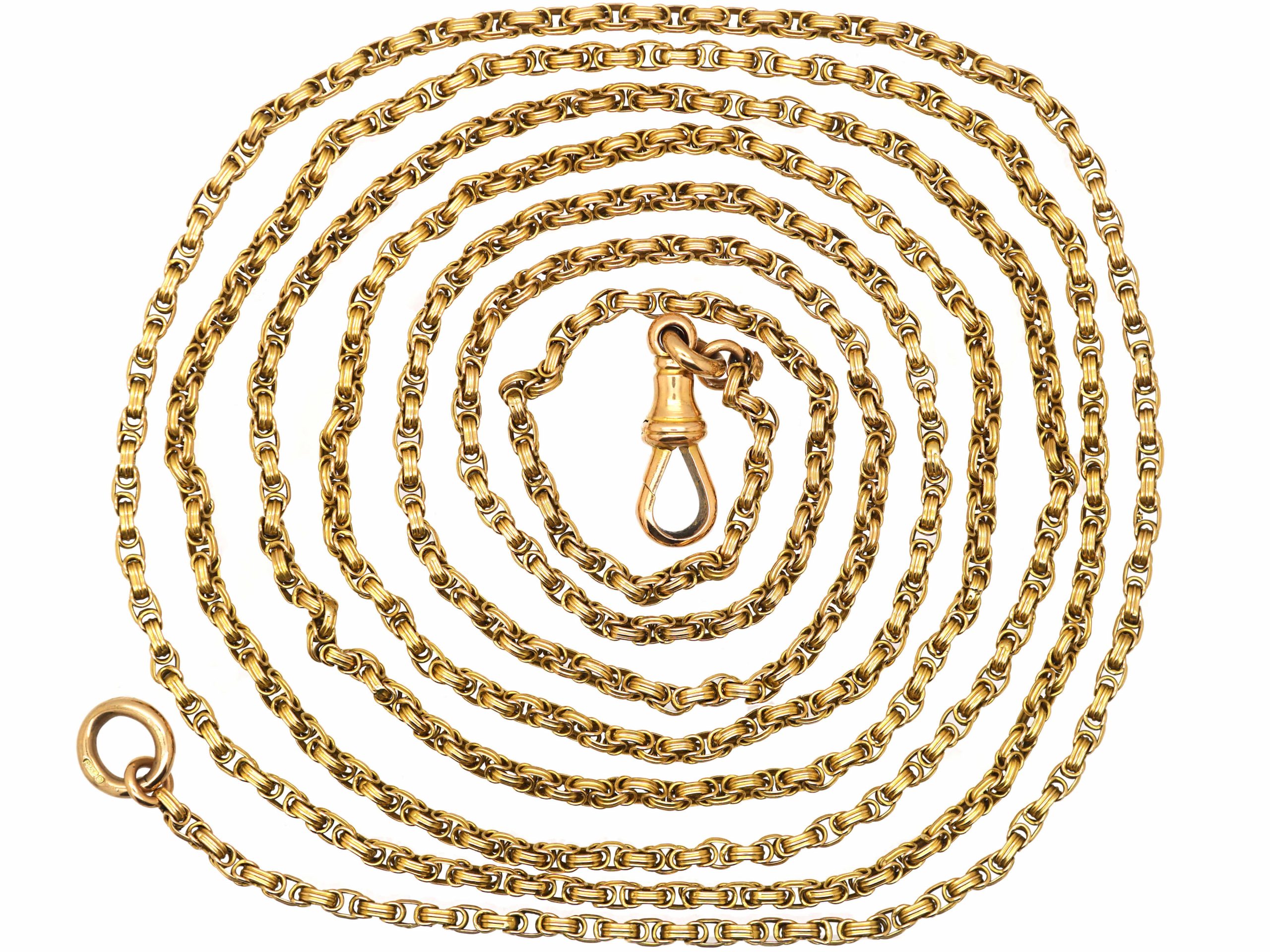 Edwardian 15ct Gold Ornate Guard Chain (852R) | The Antique Jewellery ...