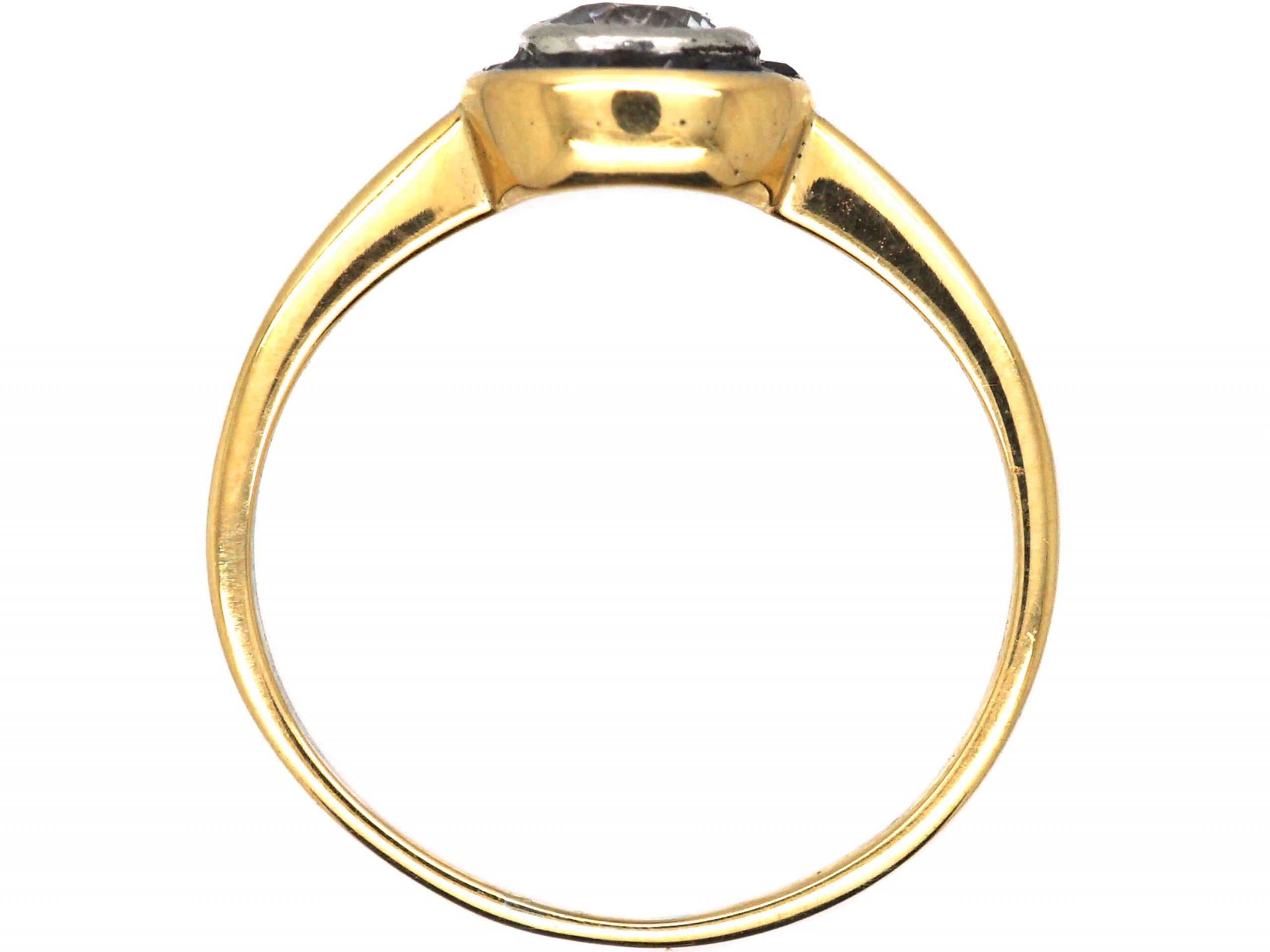 Art Deco 18ct Gold & Platinum, Diamond & Sapphire Small Target Ring ...