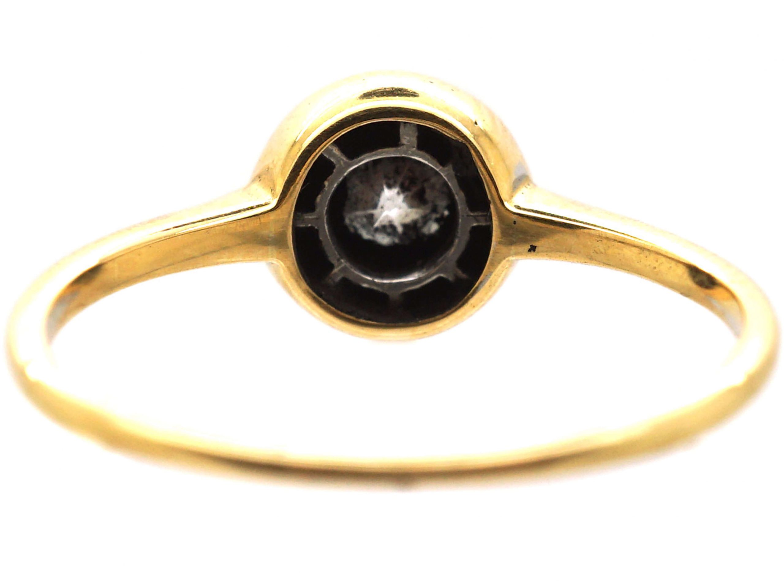 Art Deco 18ct Gold & Platinum, Diamond & Sapphire Small Target Ring ...