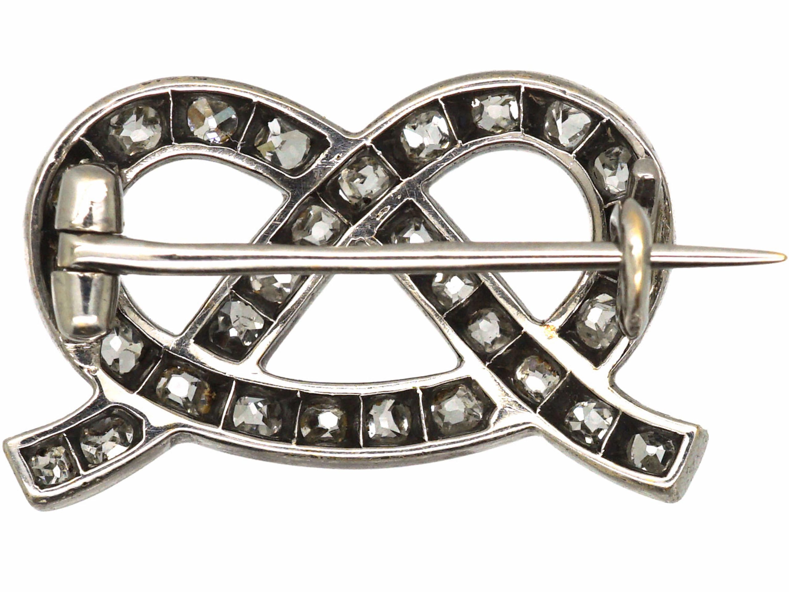 Edwardian Stafford Knot Brooch set with Old Mine Cut Diamonds (535T ...