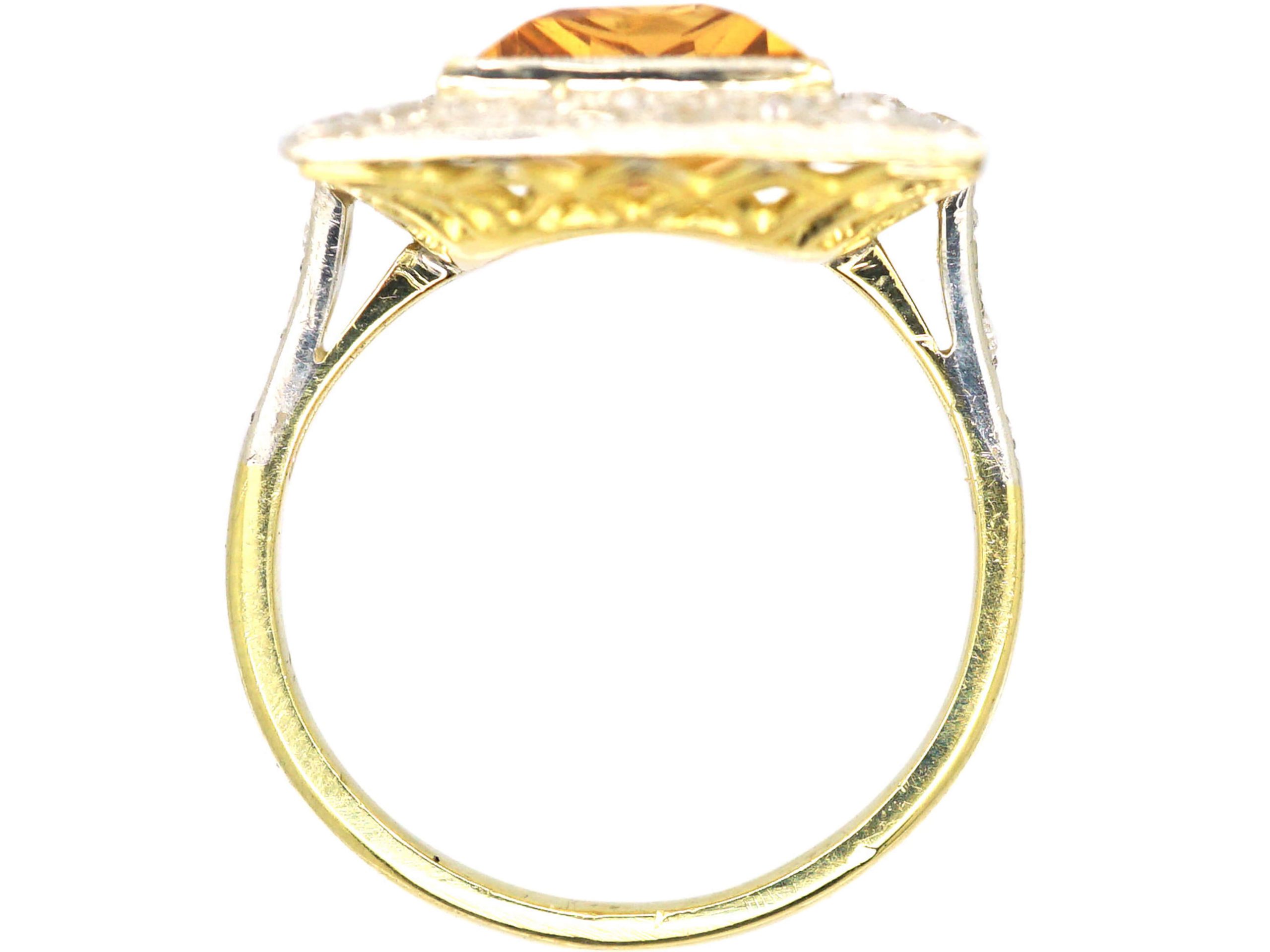 Art Deco 18ct Gold, Topaz & Diamond Rectangular Ring (626T) | The ...