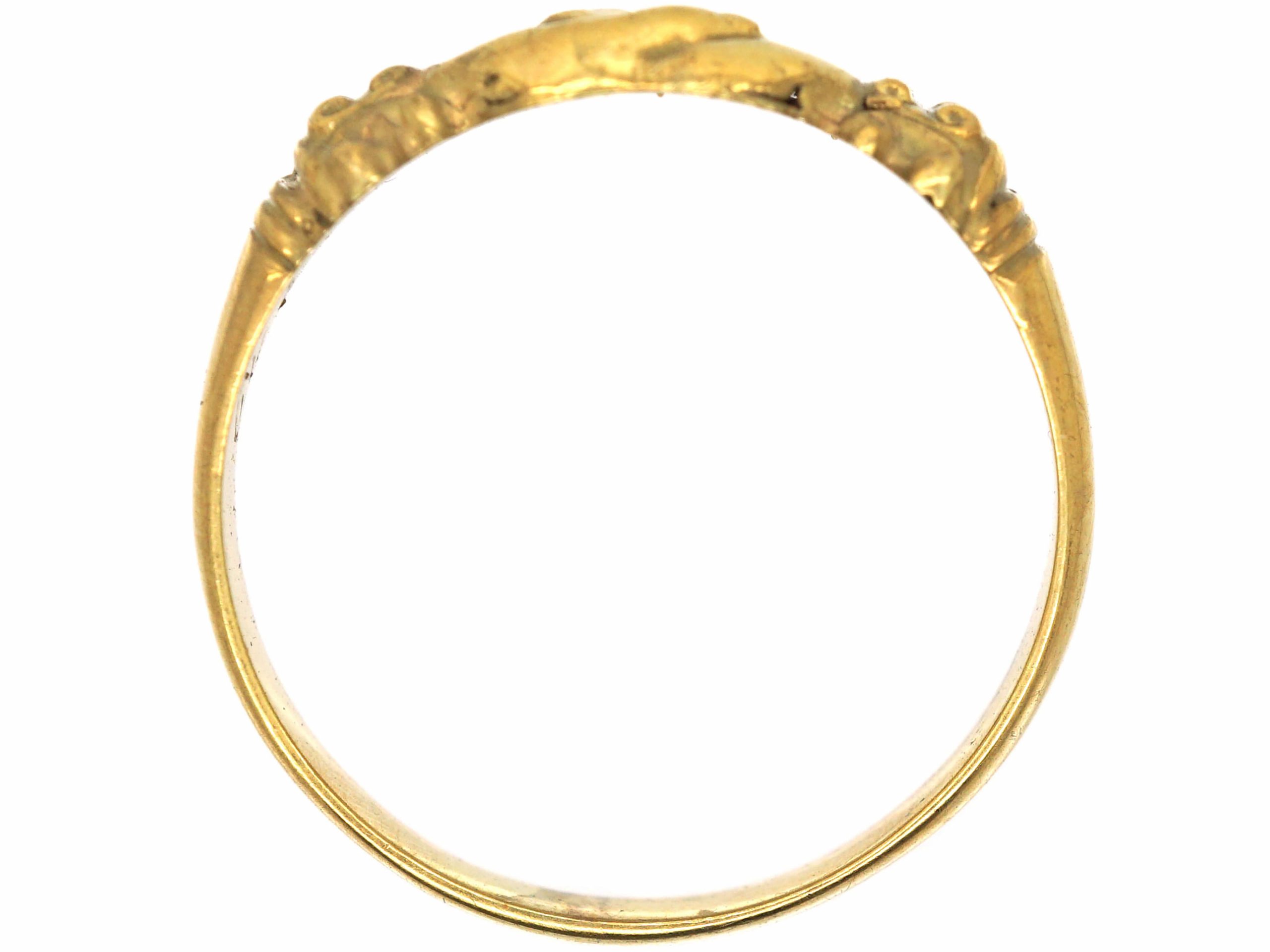 Victorian 15ct Gold Fede Ring Dated 1849 (606T) | The Antique Jewellery ...
