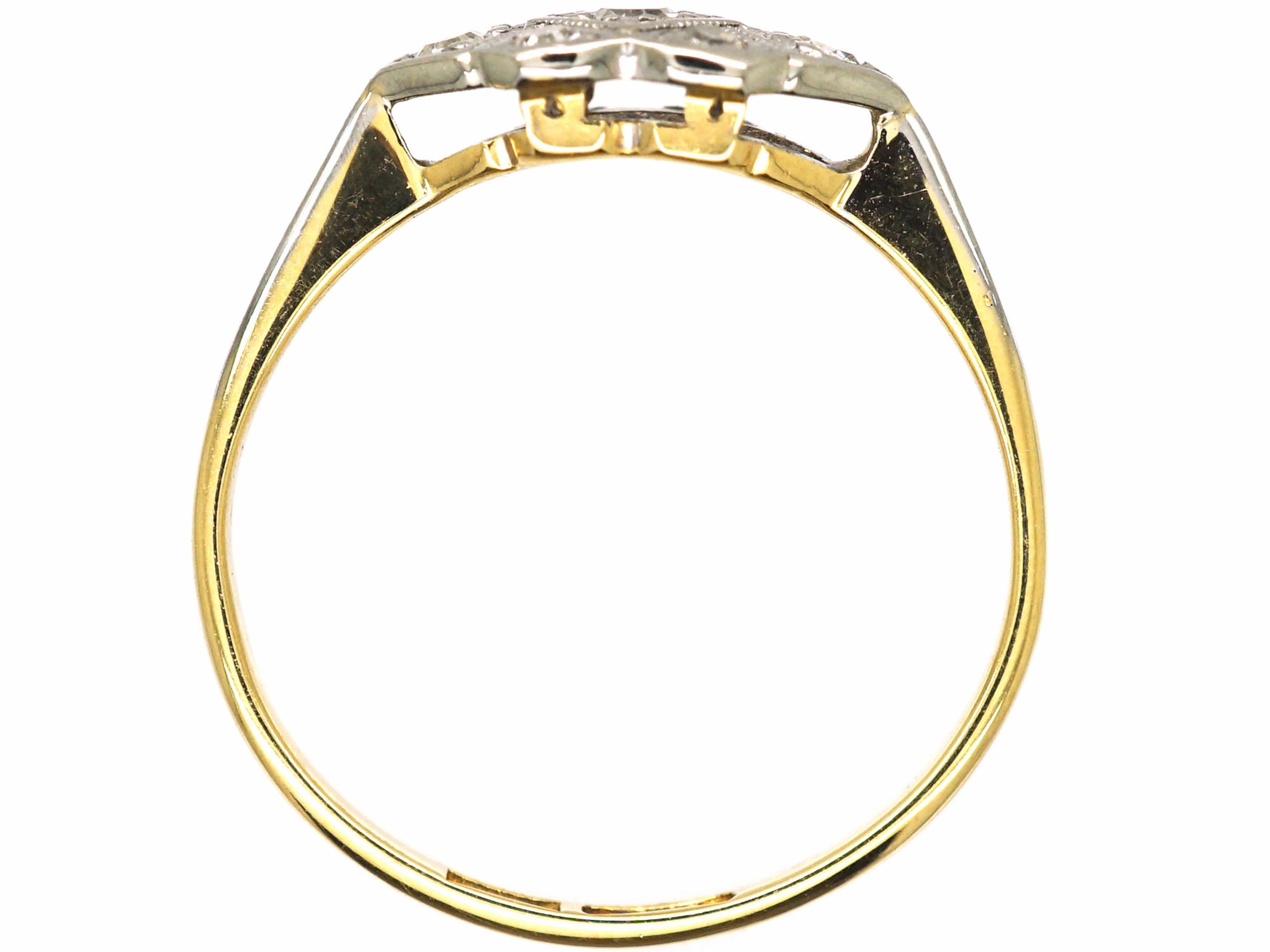 Art Deco 18ct Gold & Platinum, Diamond Criss Cross Design Ring (778T ...