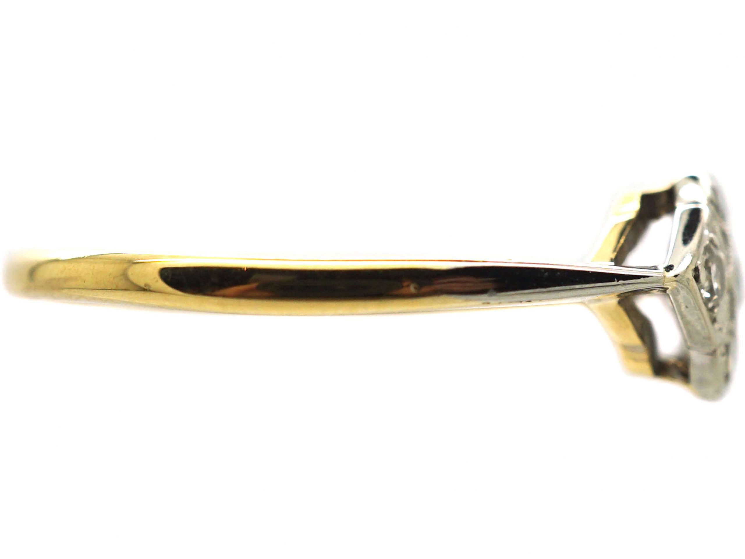 Art Deco 18ct Gold & Platinum, Diamond Criss Cross Design Ring (778T ...