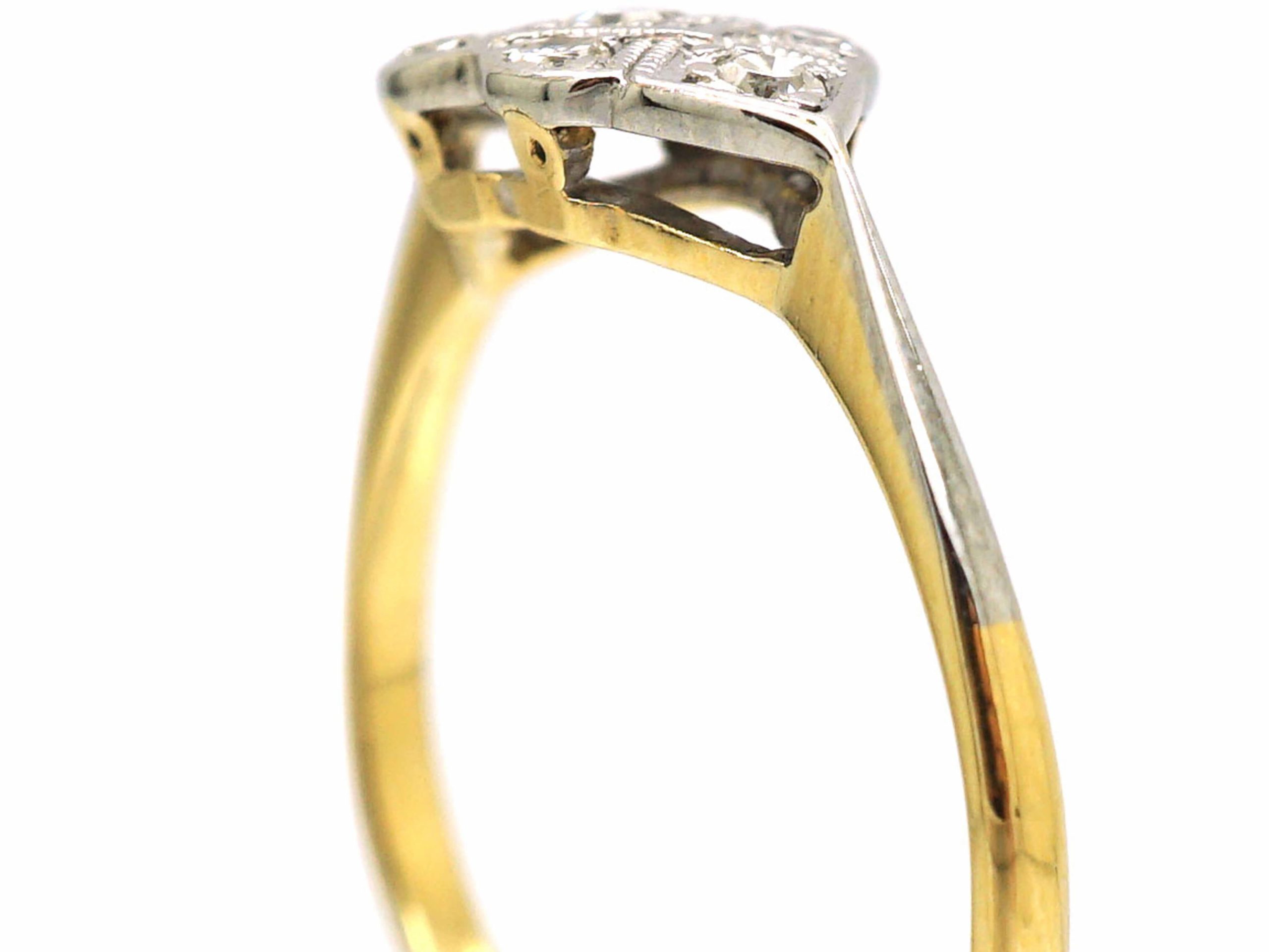 Art Deco 18ct Gold & Platinum, Diamond Criss Cross Design Ring (778T ...