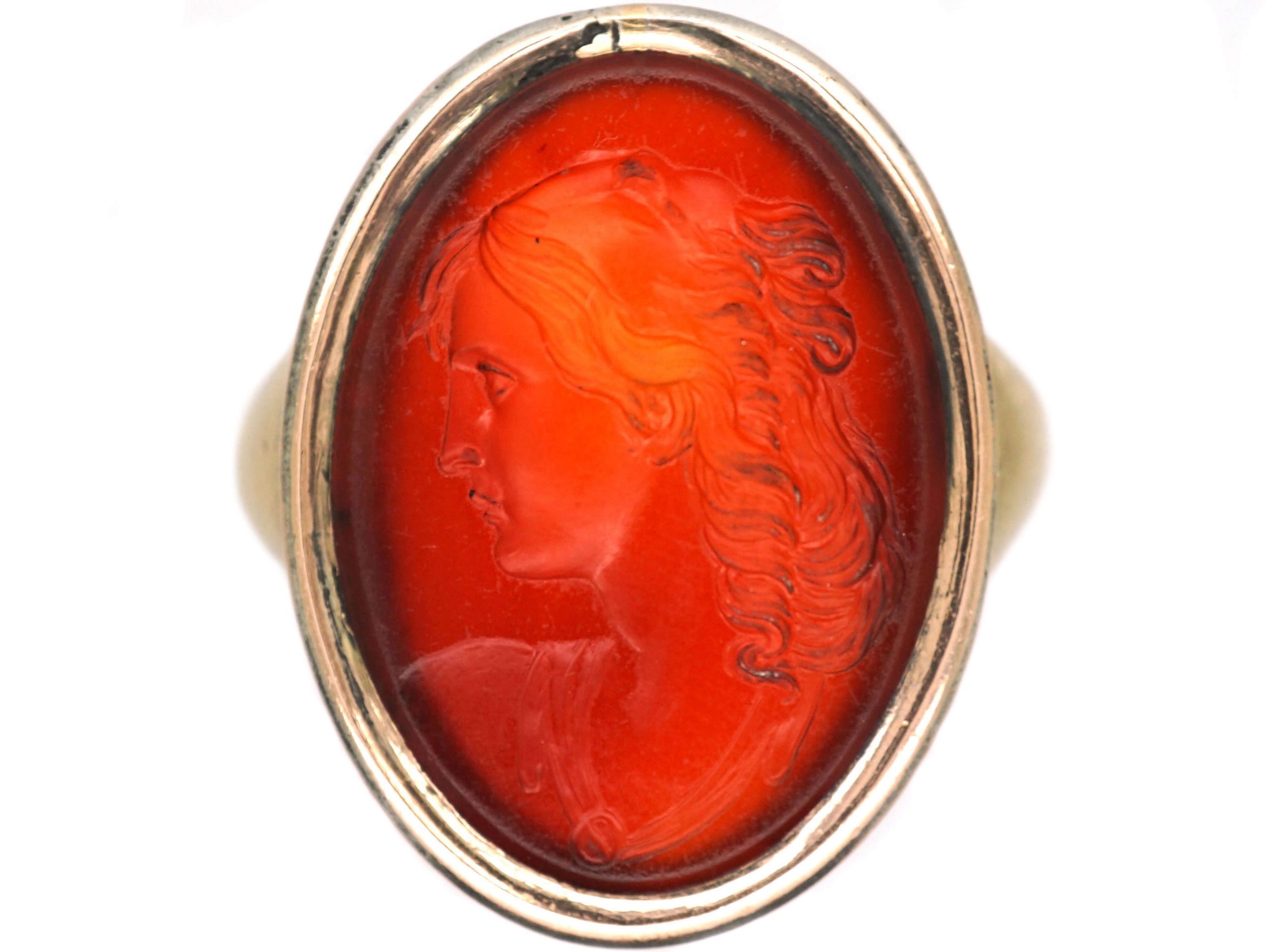 Georgian Gold & Carnelian Ring With Carved Intaglio of Omphale (869T ...