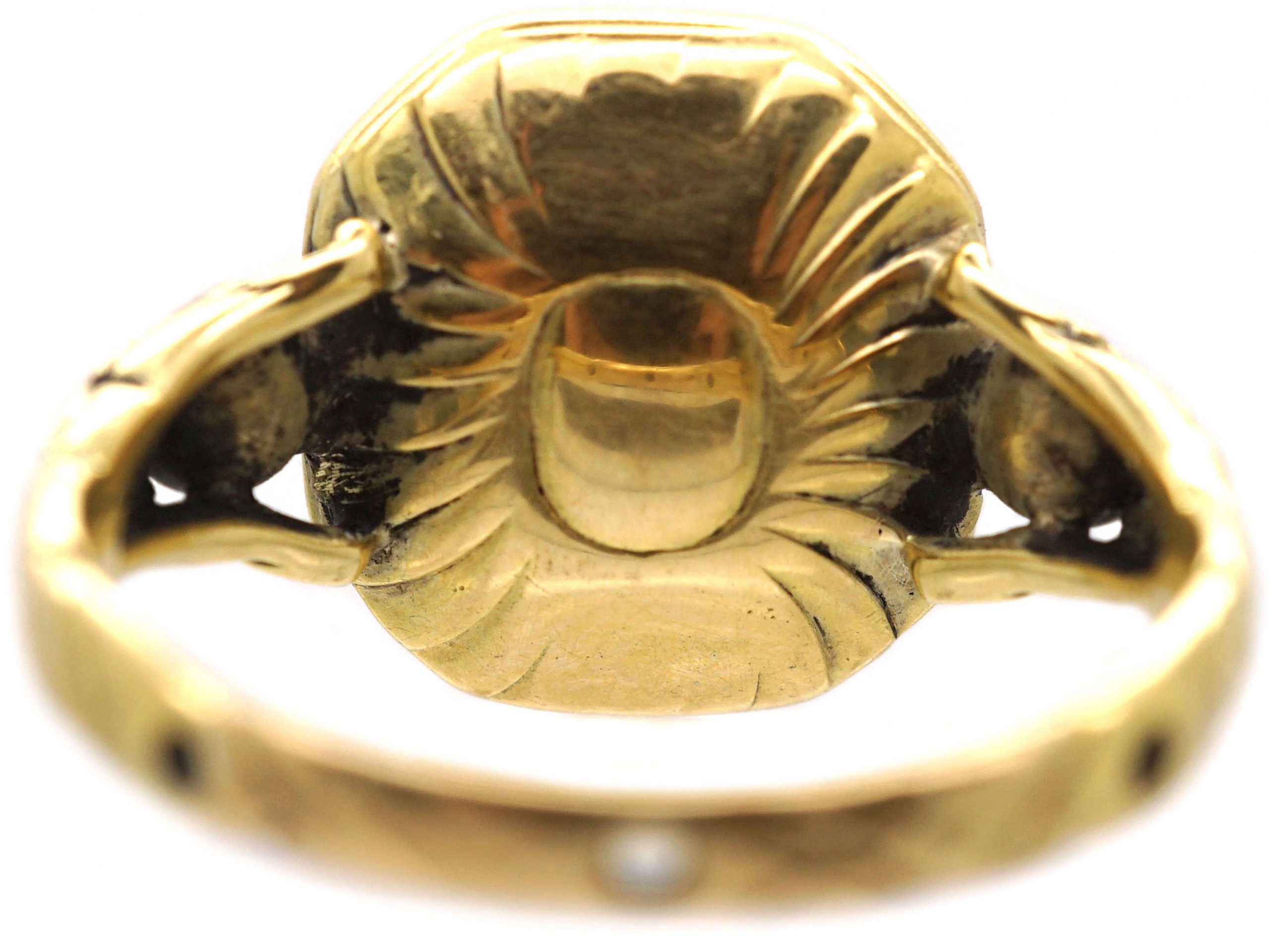 Early 18th Century Gold & Diamond Armorial Ring set with a Carnelian ...