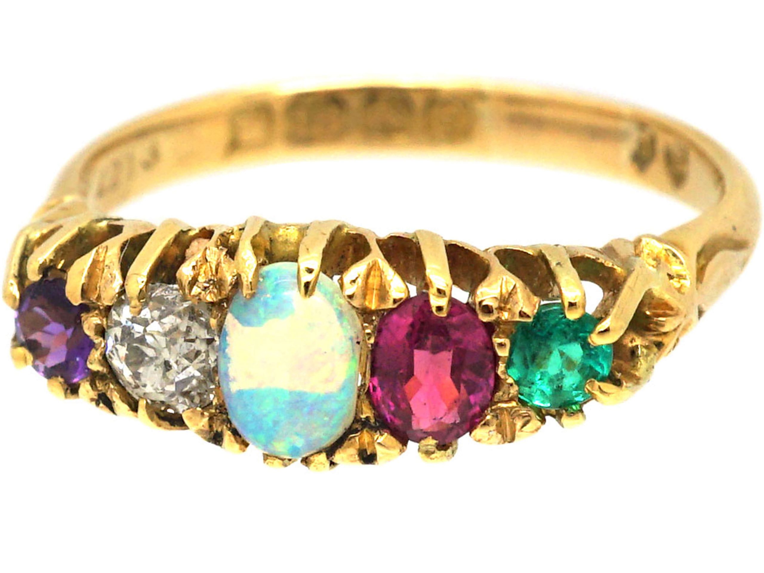 Edwardian 18ct Gold Ring with Gemstones that Spell Adore (576T) | The ...