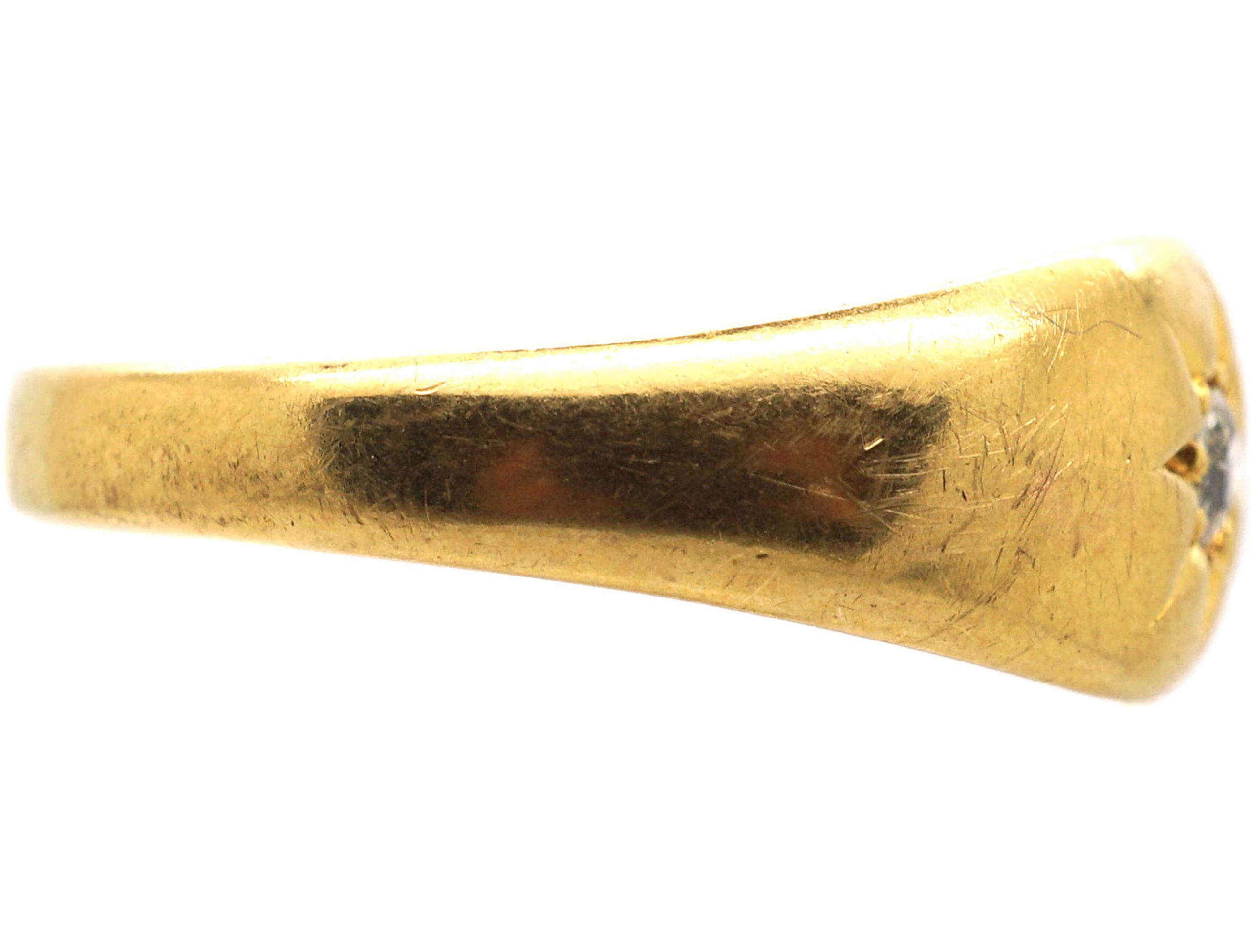 Victorian 18ct Gold Gypsy Ring set with a Diamond (663T) | The Antique ...
