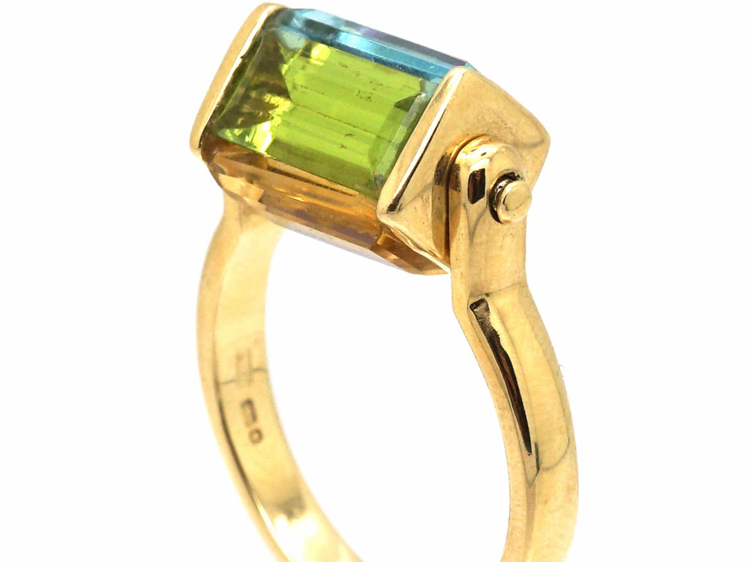 9ct Gold Swivel Harlequin Ring (646T) | The Antique Jewellery Company